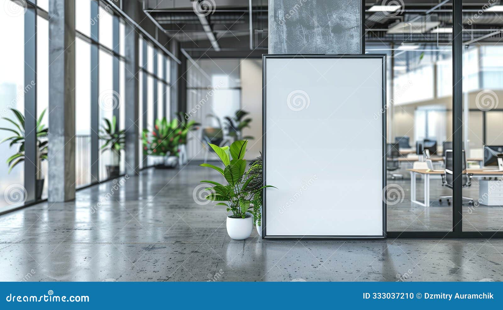 Continuity of the Advertising Space Concept, in a Modern Office with a ...