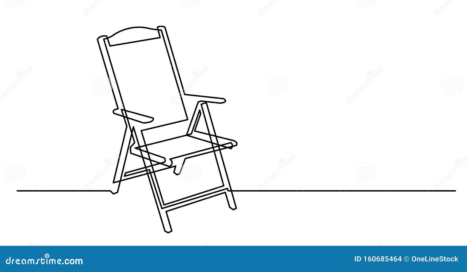 Continuous Line Drawing of Folding Lounge Chair Stock Vector ...