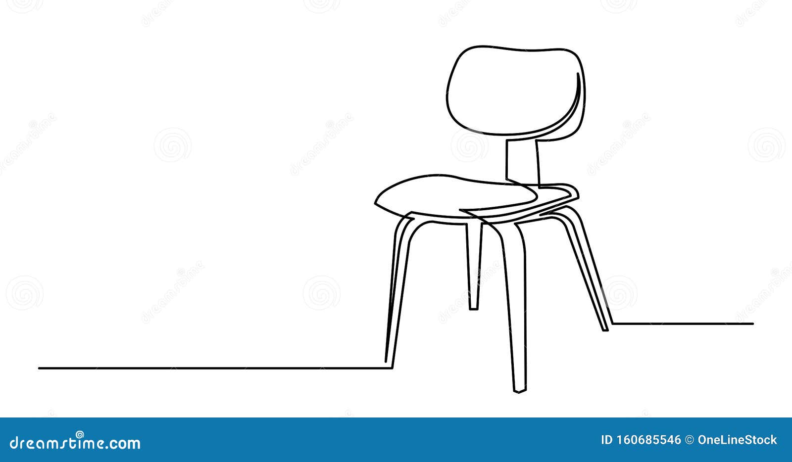 Continuous Line Drawing of Simple Modern Cafe Chair Stock Vector ...