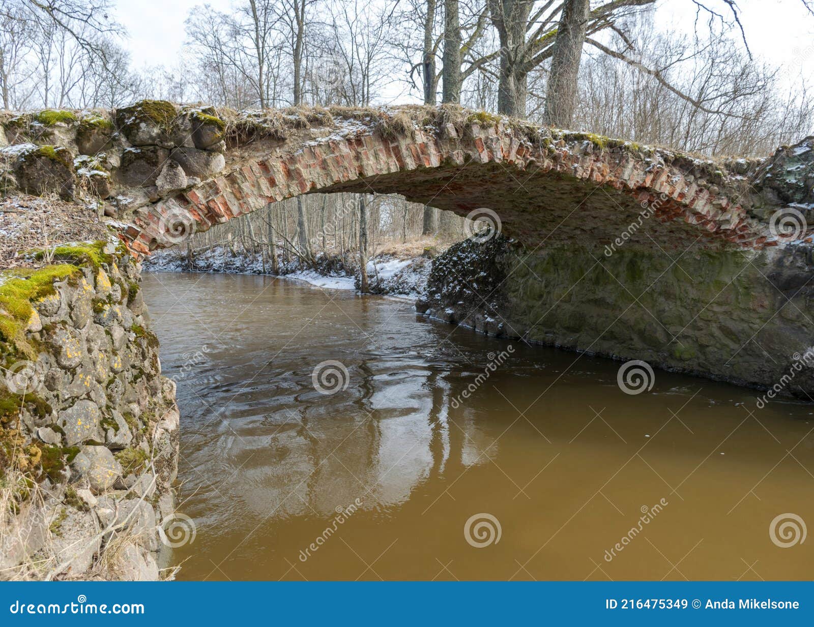 A Continuous Boulder Stone Bridge with a Brick Used for Masonry, Early ...