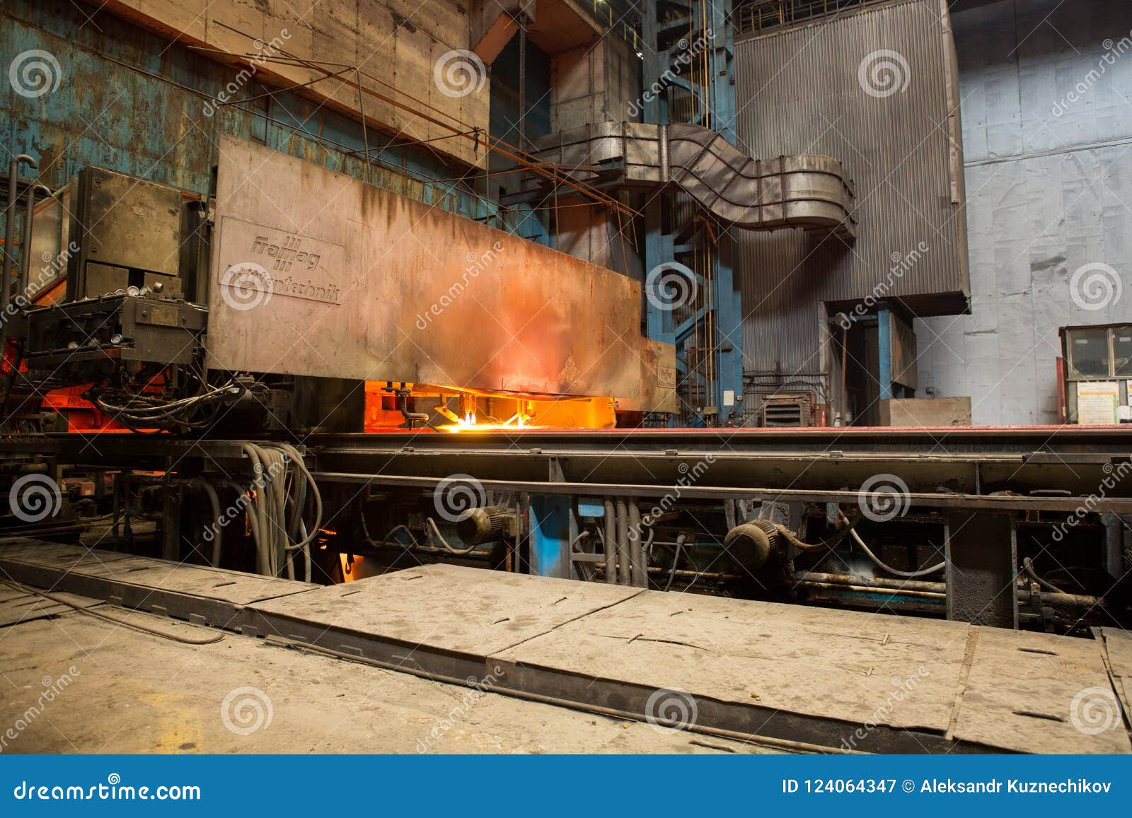Continuous casting machine editorial photography. Image of iron - 124064347