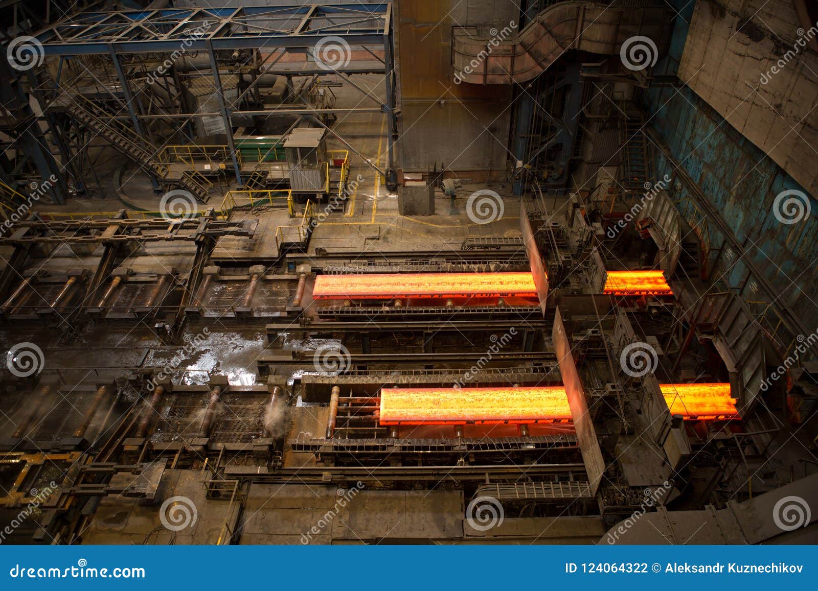 Continuous casting machine stock photo. Image of billet - 124064322
