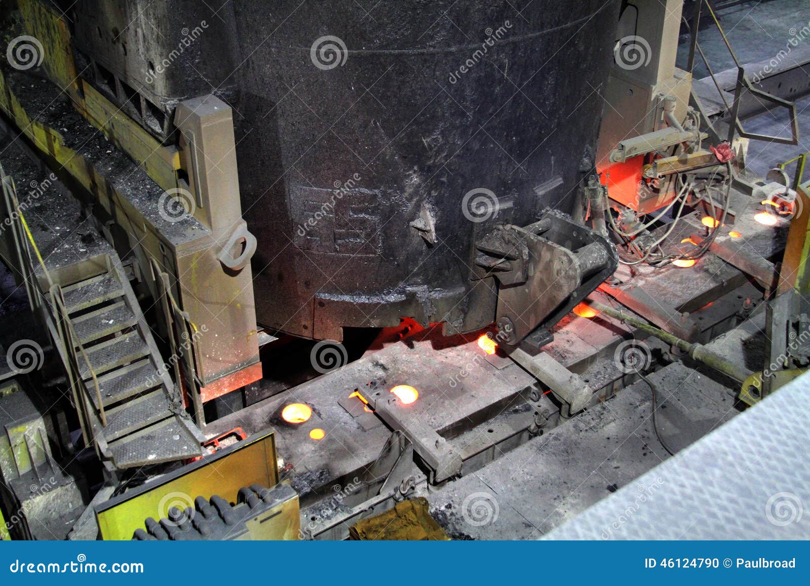 Continuous Casting for Steel. Stock Photo - Image of continuous, liquid ...