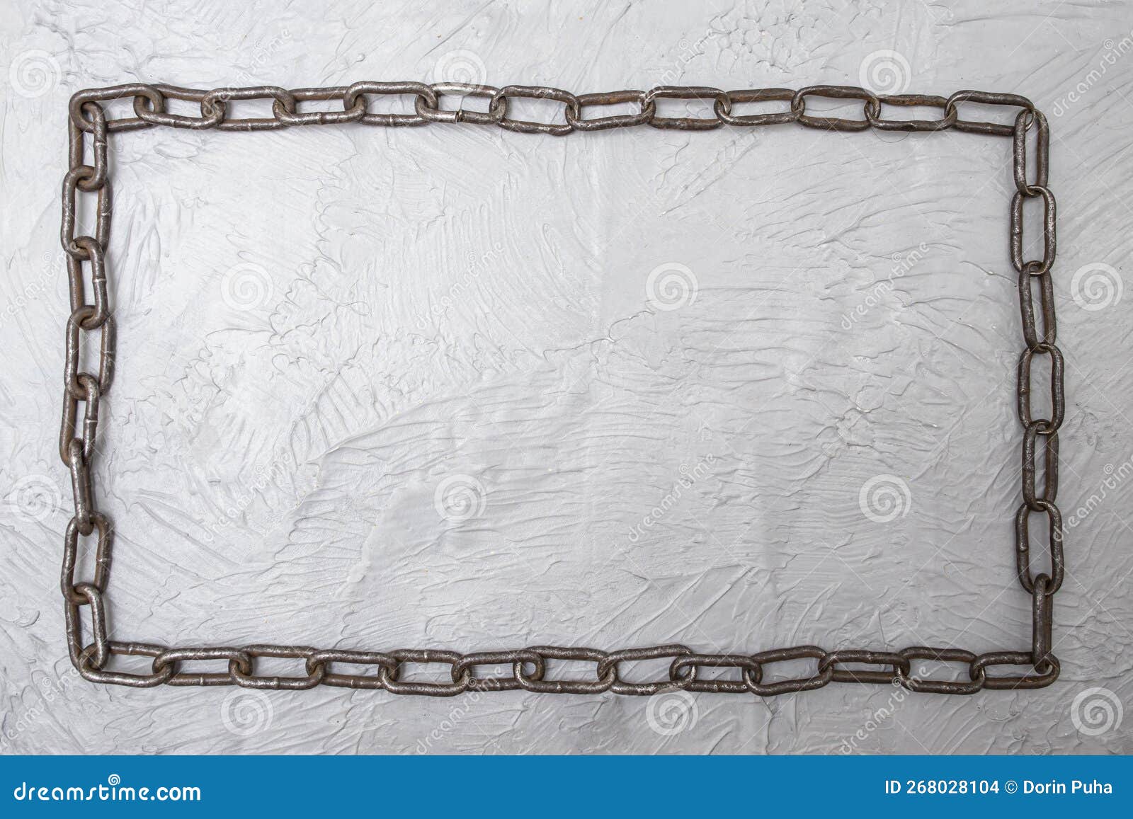 Continuous Chain Frame Flat Lay on Gray Cement Background Stock Photo ...