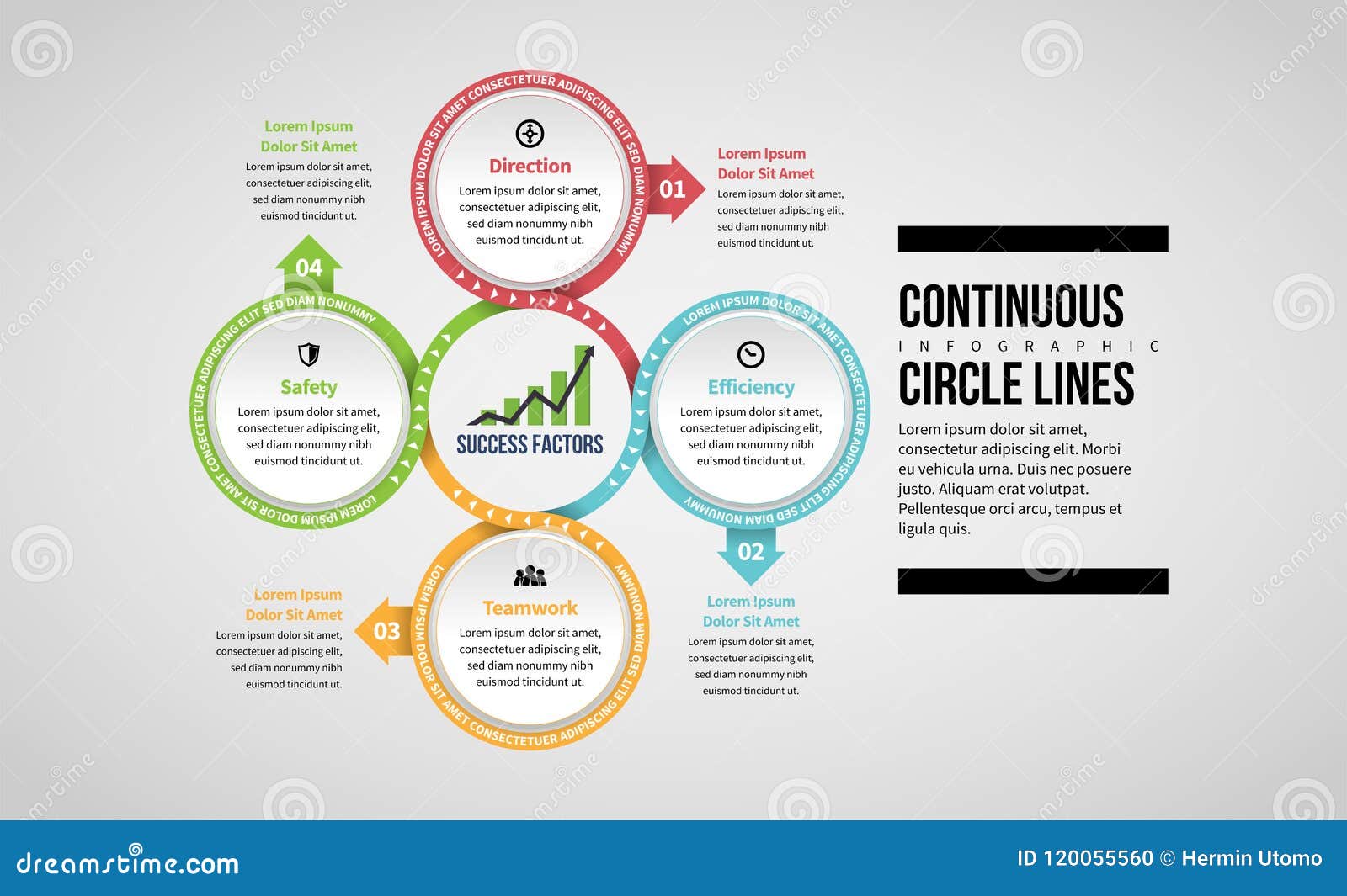 Continuous Circle Lines Infographic Stock Vector - Illustration of ...