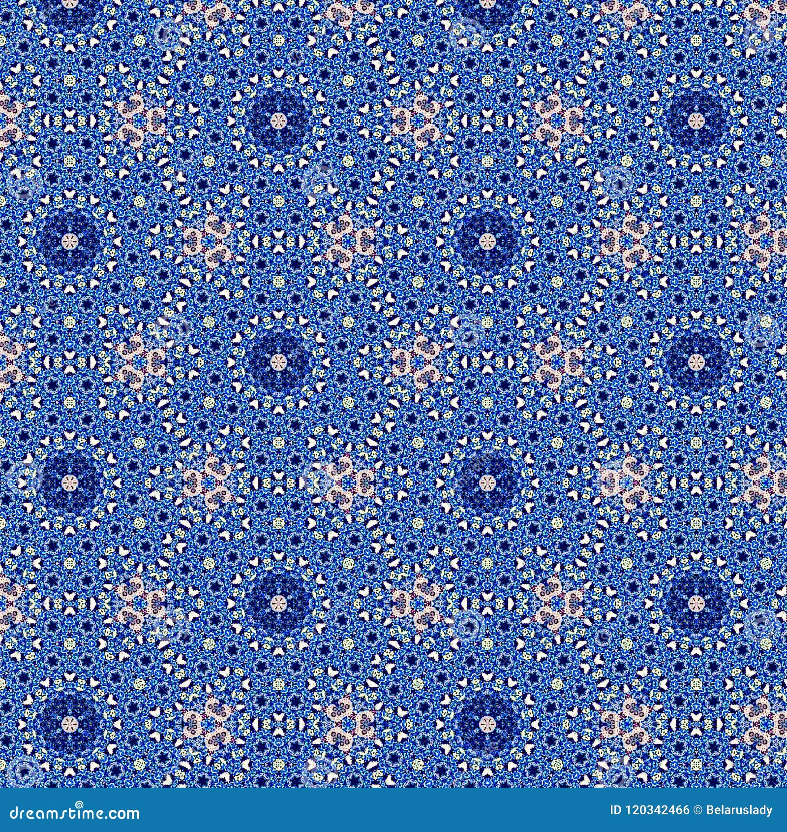 Continuous Circles Pattern in Blue Color for Textile Stock Illustration ...