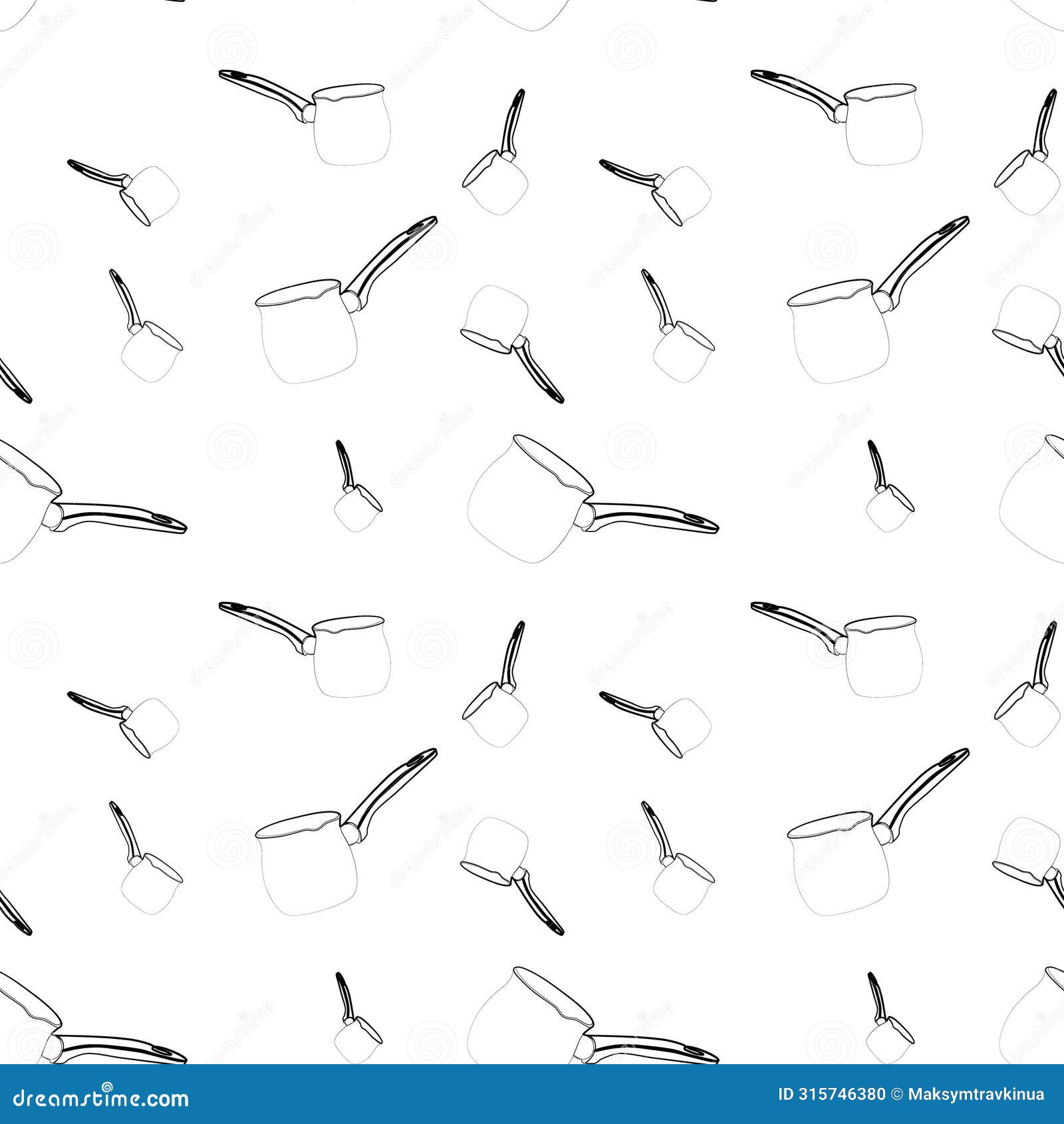 Continuous Coffee Pattern Design. Vector Illustration Stock Vector ...