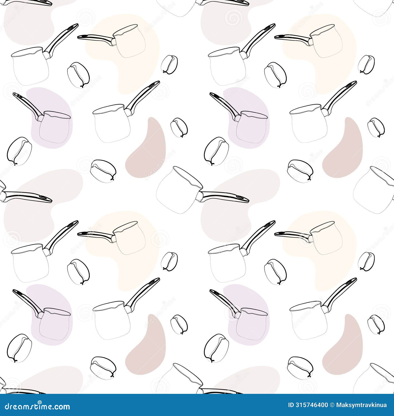 Continuous Coffee Pattern Design. Vector Illustration Stock Vector ...