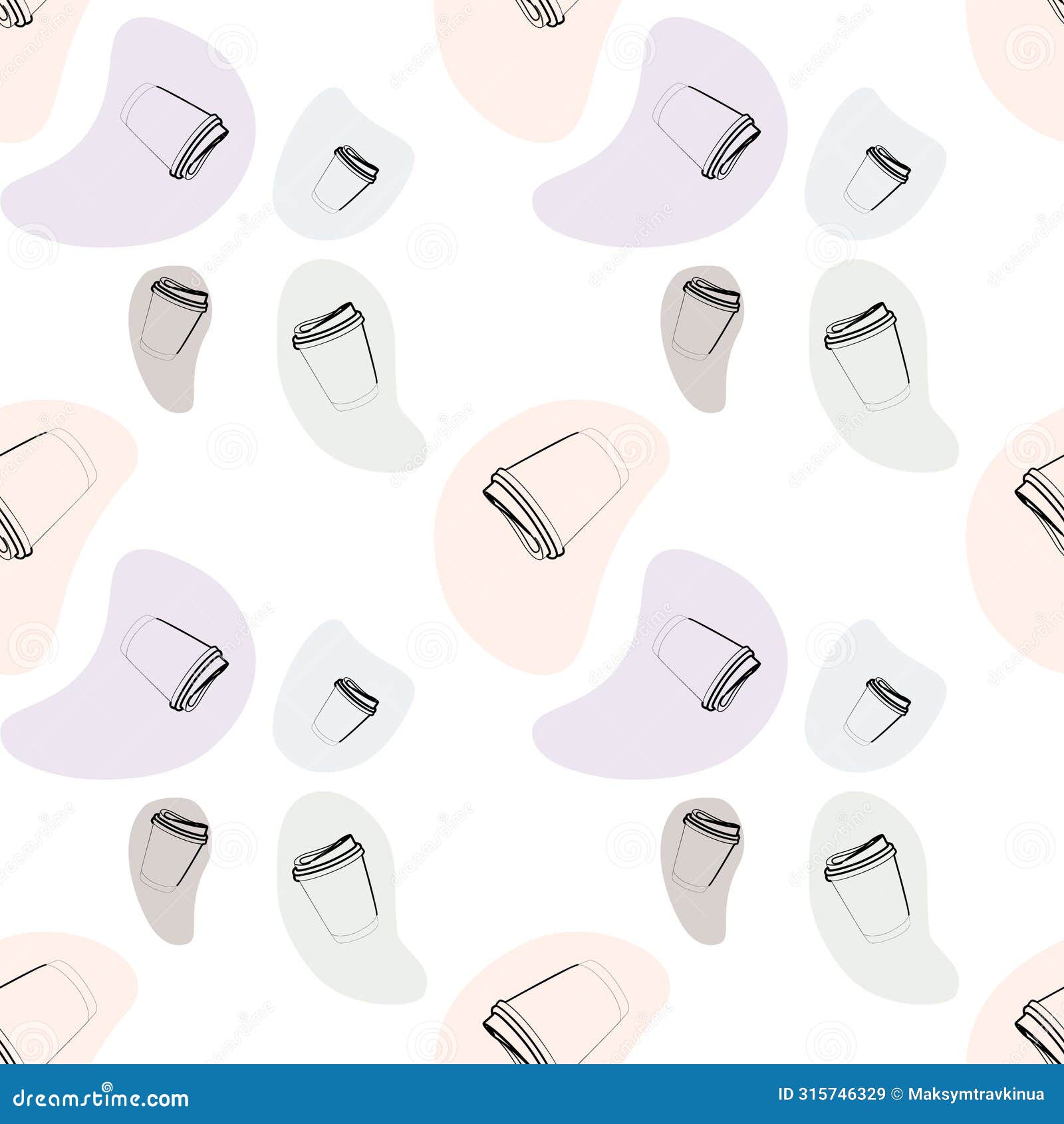 Continuous Coffee Pattern Design. Vector Illustration Stock Vector ...