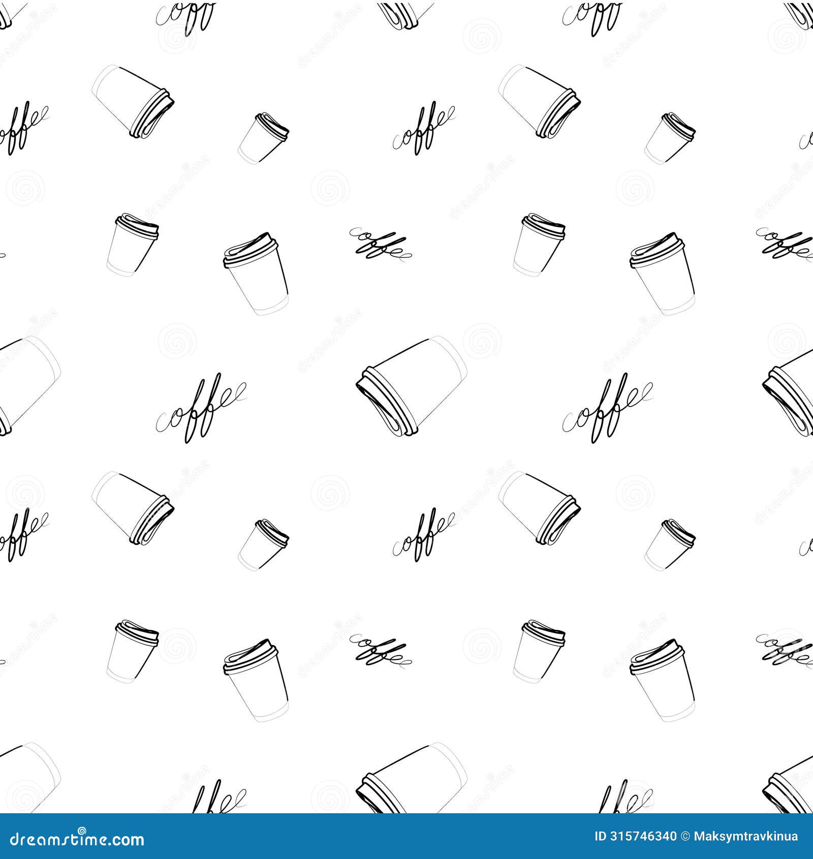 Continuous Coffee Pattern Design. Vector Illustration Stock Vector ...