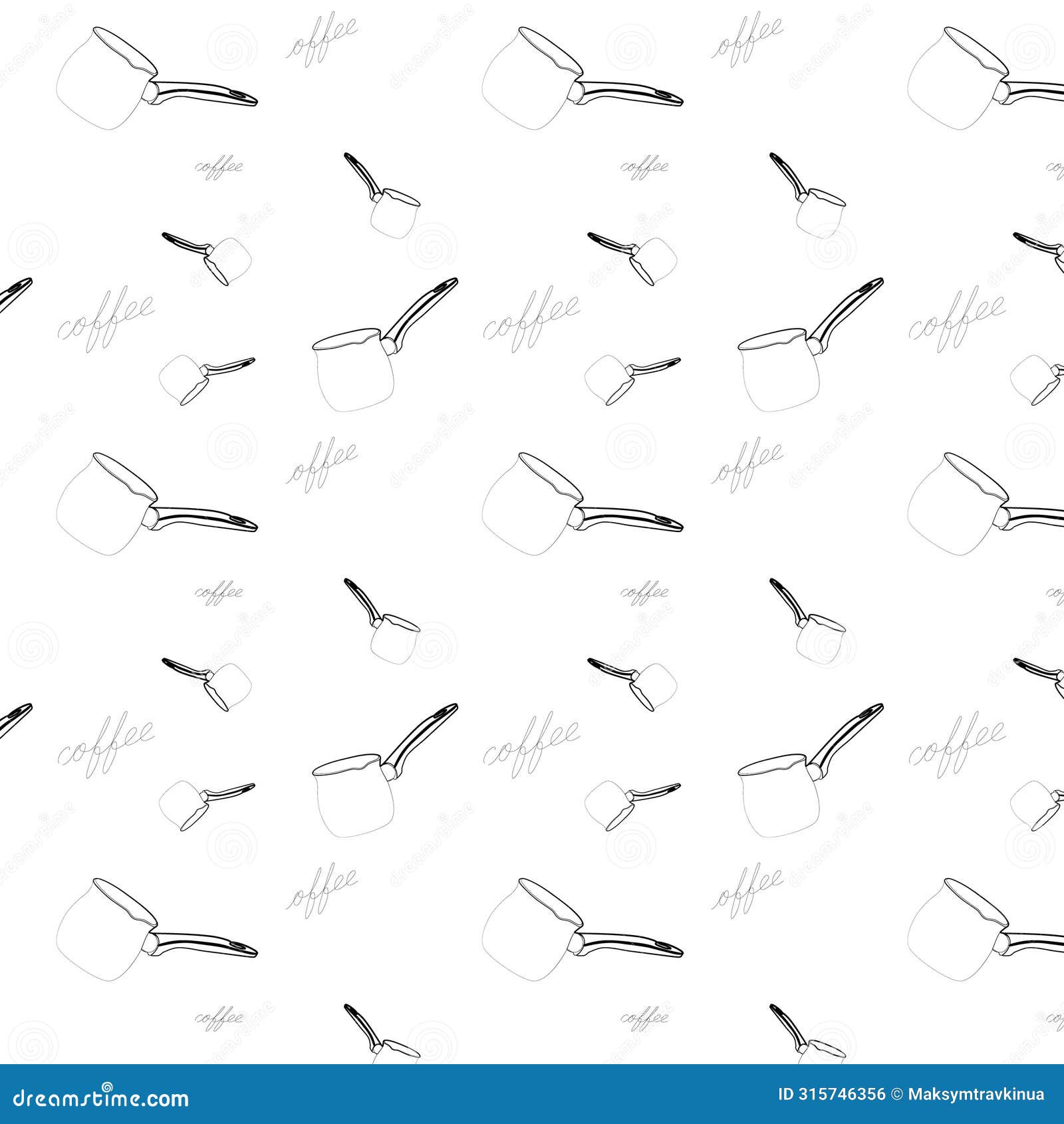 Continuous Coffee Pattern Design. Vector Illustration Stock Vector ...