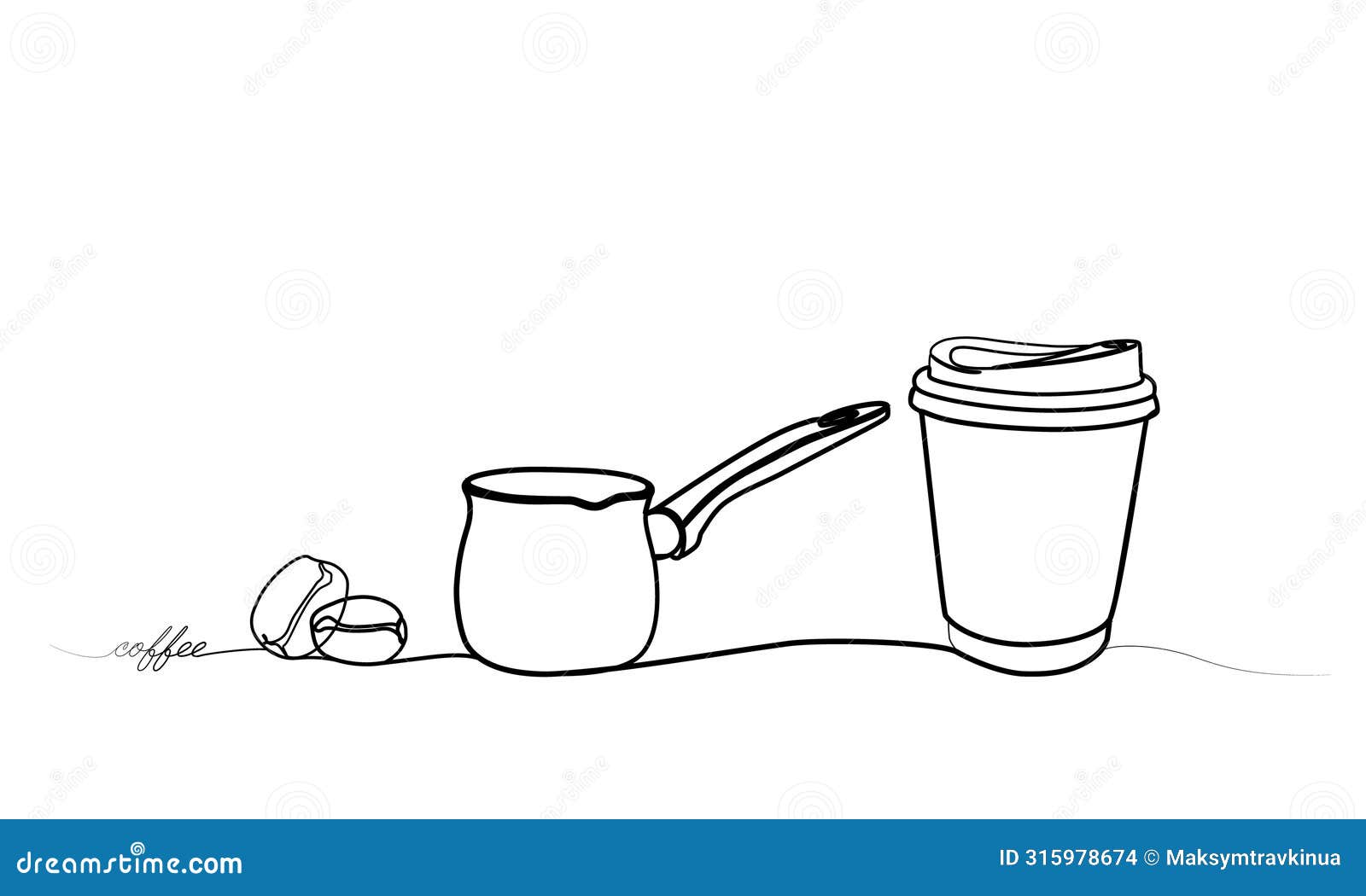 Continuous Coffee Pattern Design. Vector Illustration Stock Vector ...