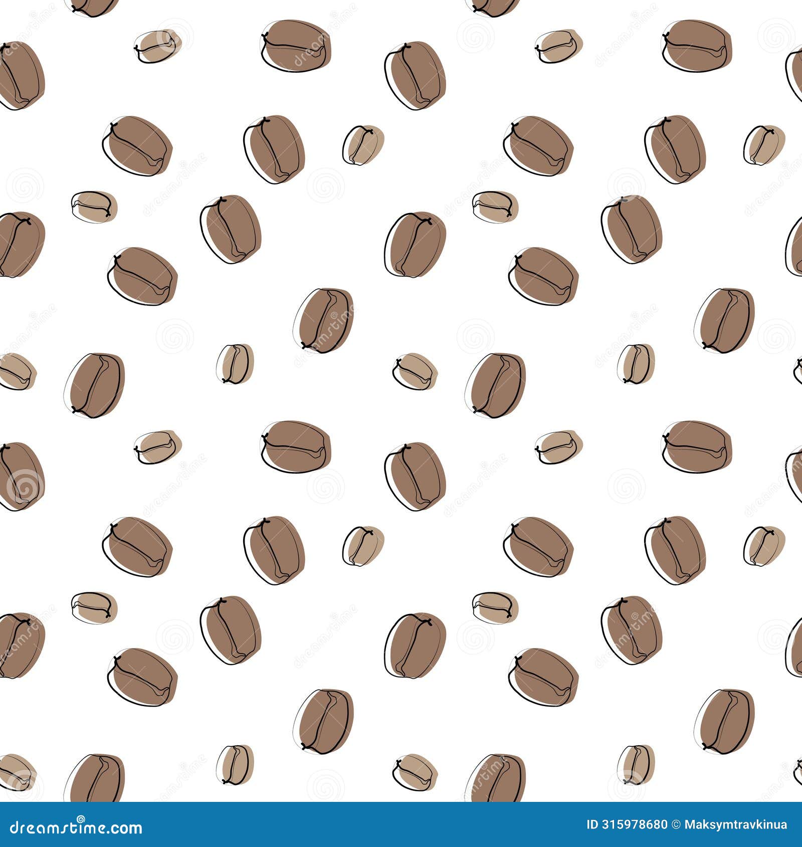 Continuous Coffee Pattern Design. Vector Illustration Stock Vector - Illustration of design ...