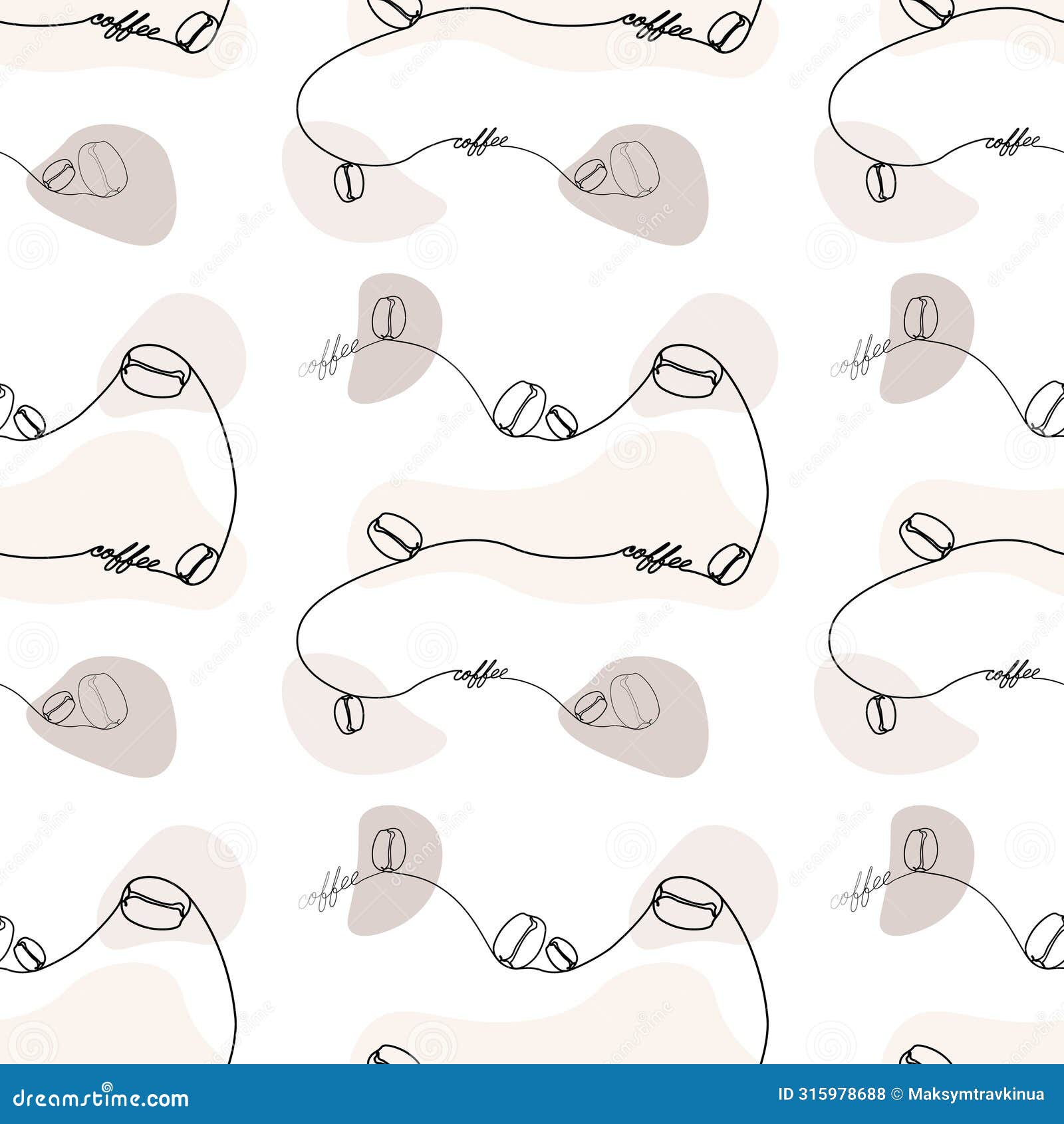 Continuous Coffee Pattern Design. Vector Illustration Stock Vector ...