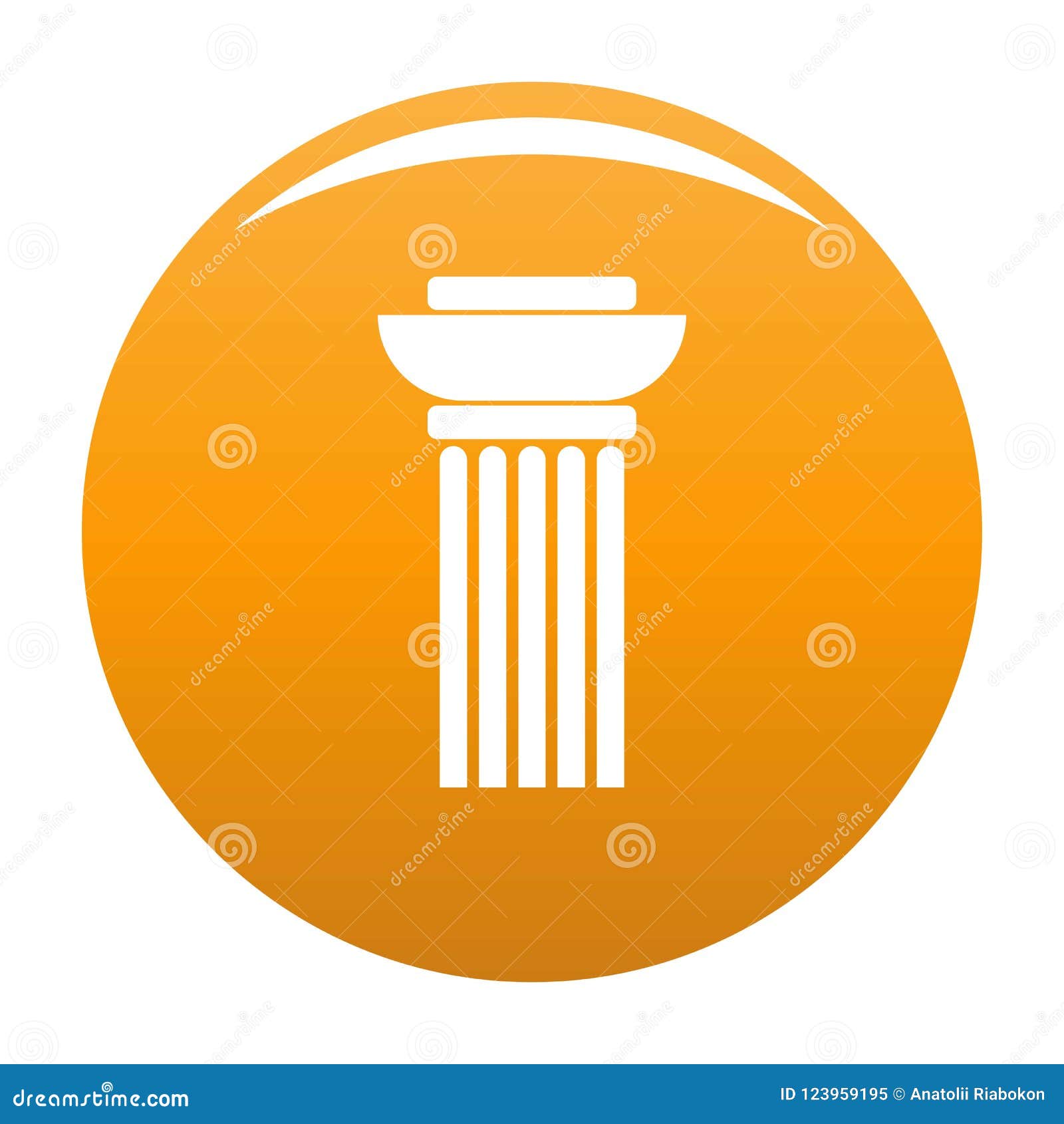 Continuous Column Icon Orange Stock Illustration - Illustration of aged ...