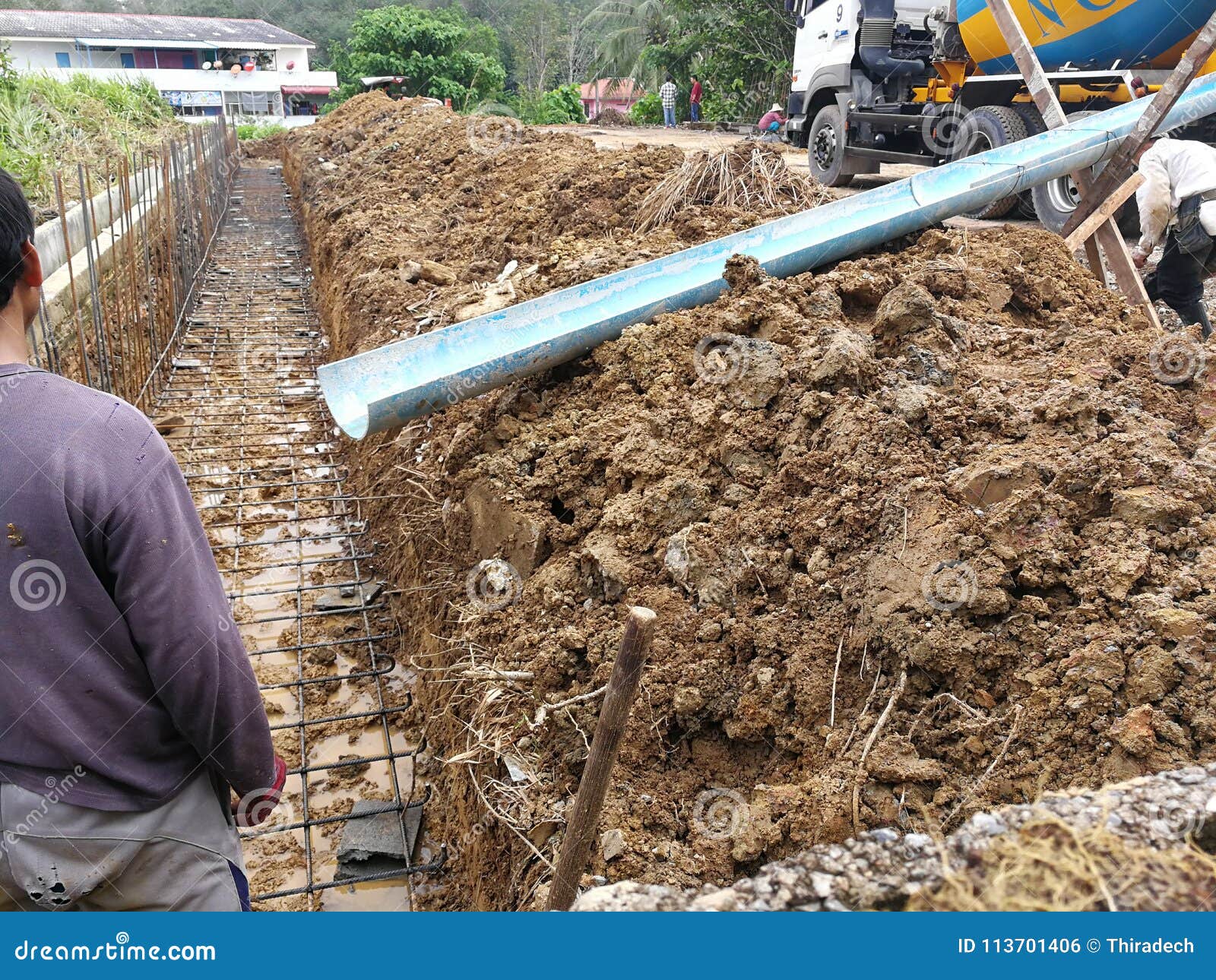 Continuous Concrete Casting Stock Photo - Image of industry, equipment ...