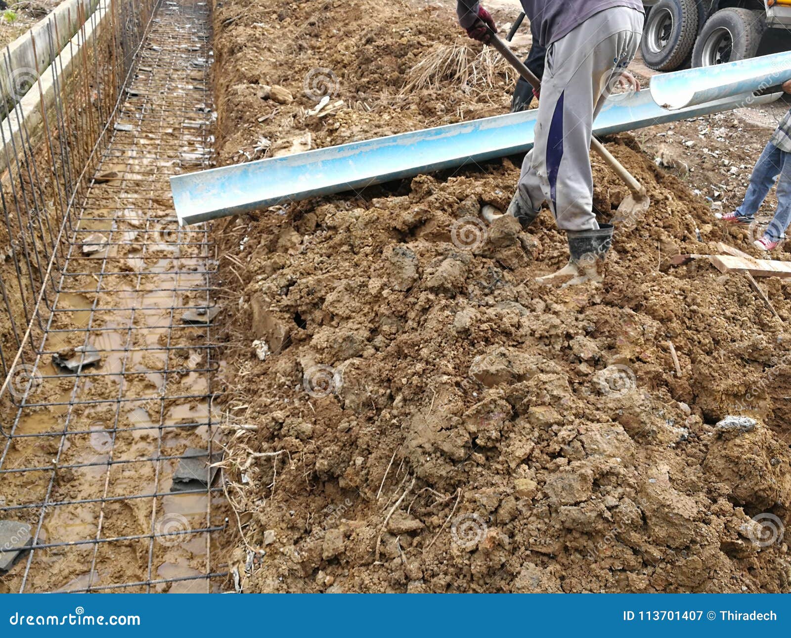 Continuous Concrete Casting Stock Image - Image of mixer, service ...