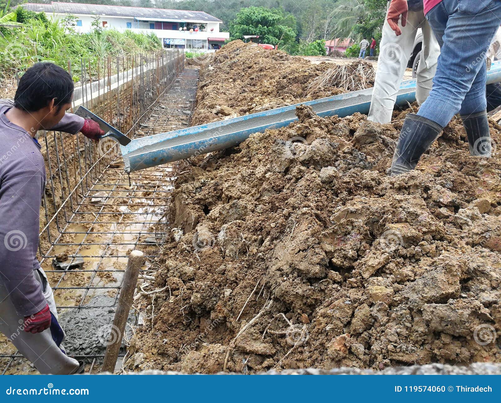 Continuous Concrete Casting, Thailand Editorial Image - Image of ...