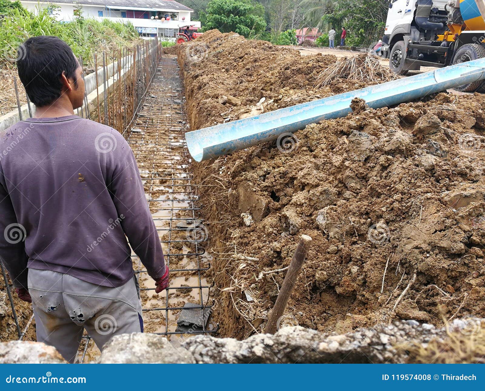 Continuous Concrete Casting, Thailand Editorial Stock Photo - Image of ...
