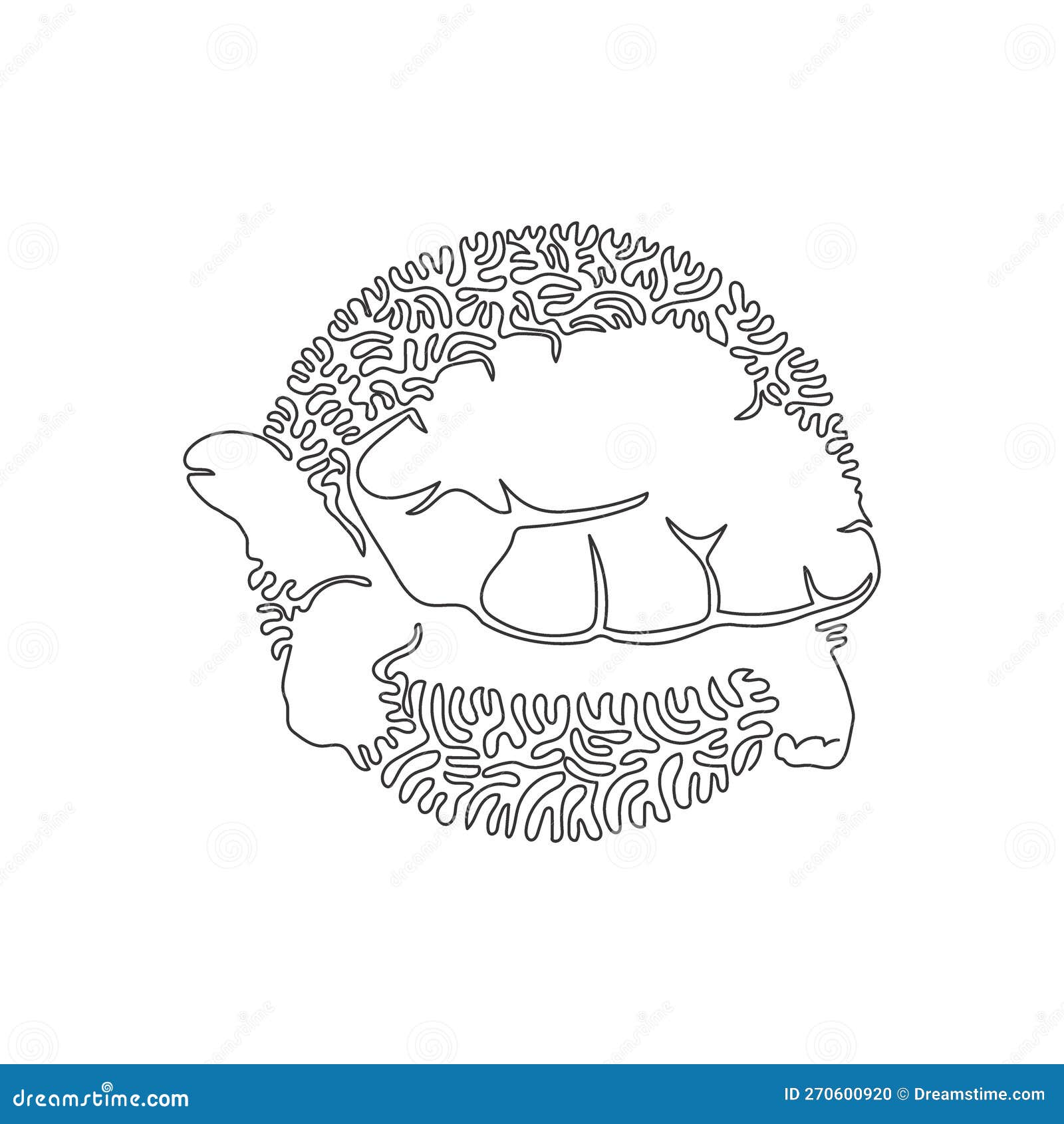 One Continuous Line Drawing of Cute Tortoise Abstract Art in Circle ...