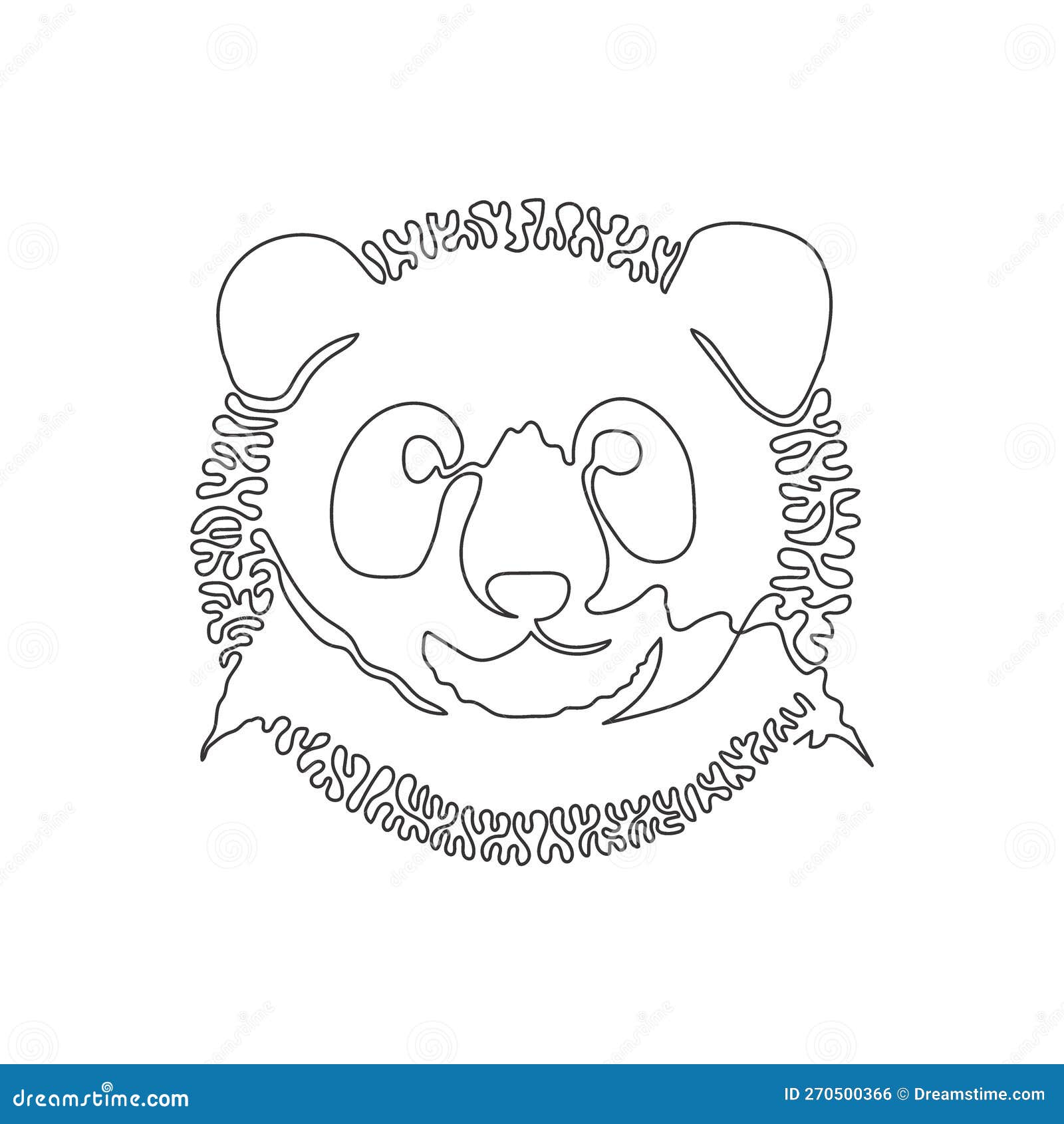 Continuous Curve One Line Drawing of Magnificent Panda Abstract Art in ...