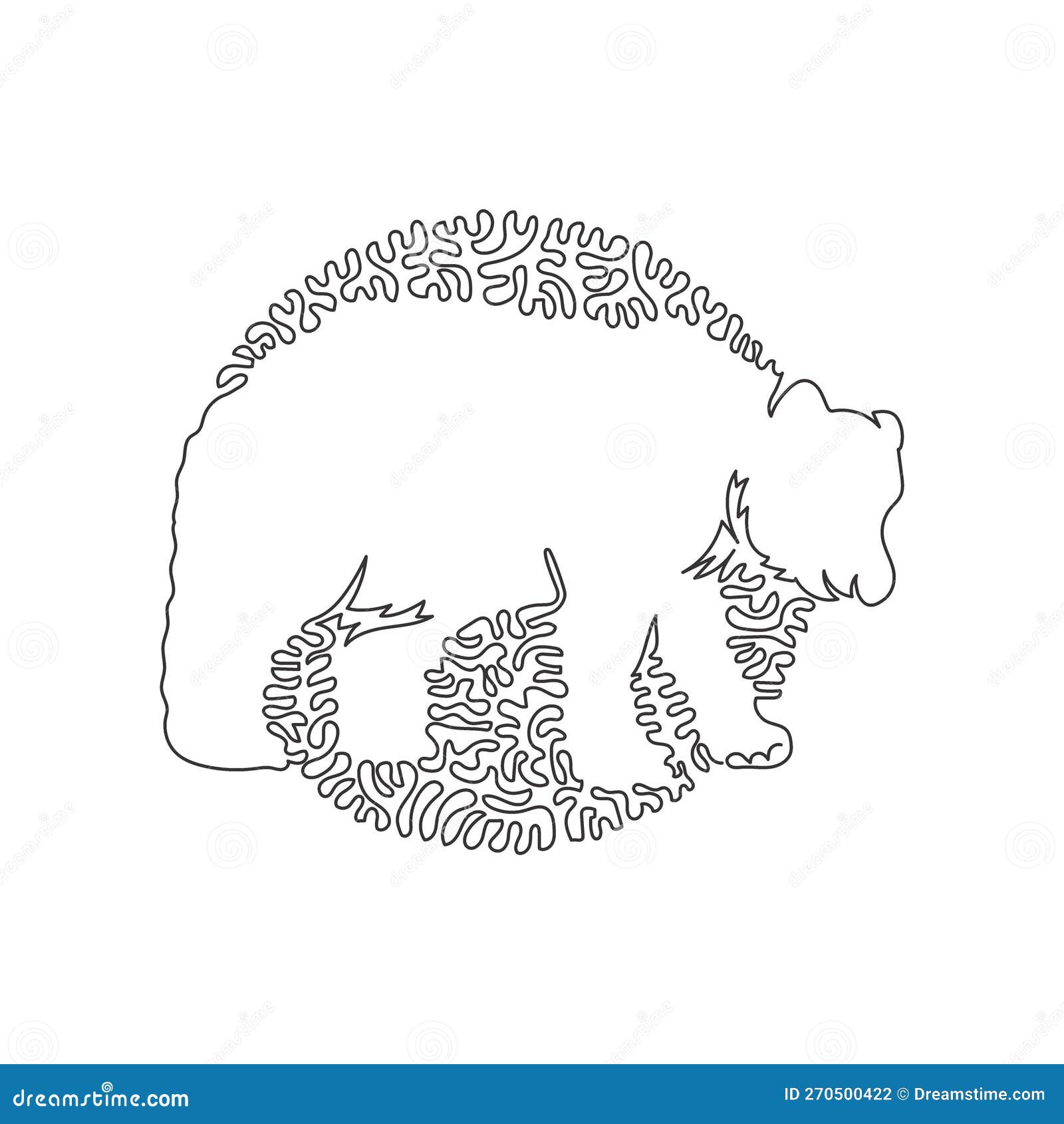 Continuous One Line Drawing of Walking Predatory Bear Abstract Stock ...