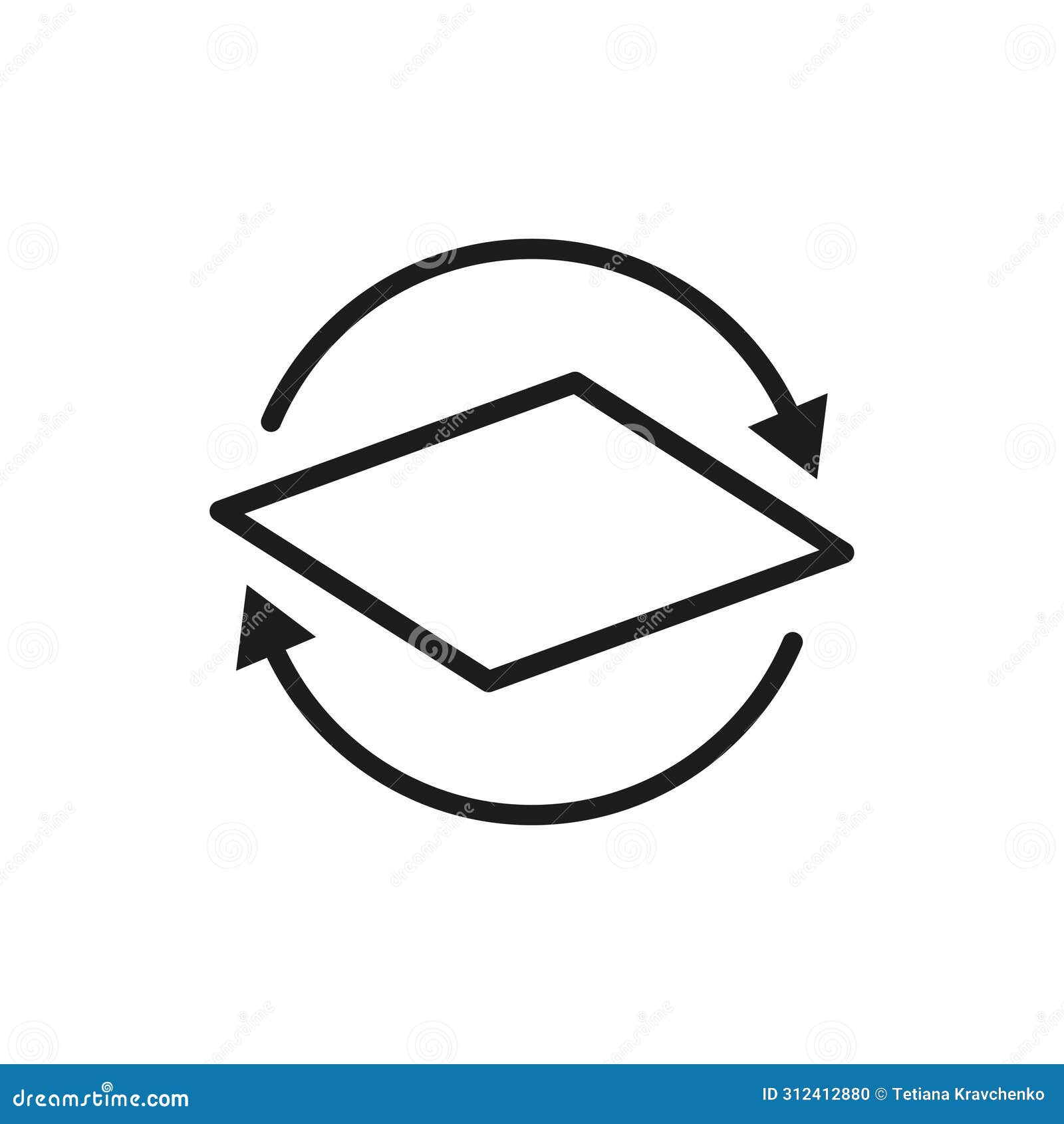 Continuous Cycle Arrow. Diamond Shape Center. Process Flow Symbol ...