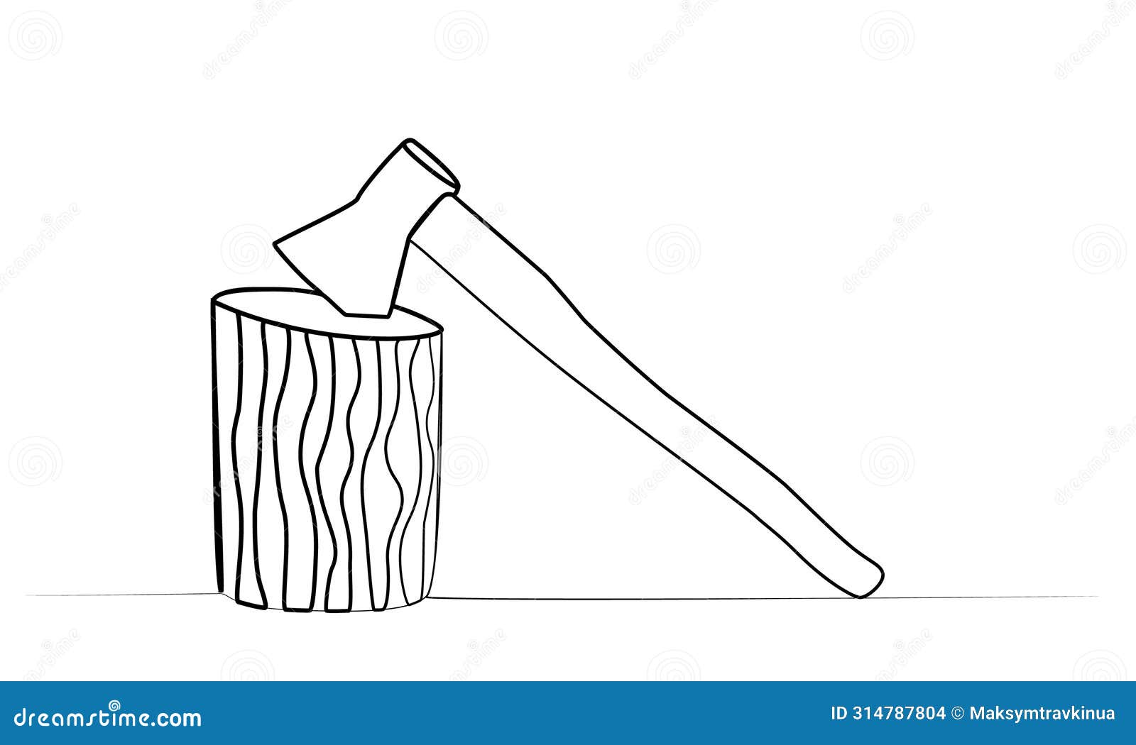 Continuous Drawing of an Ax in One Line. Vector Stock Vector ...