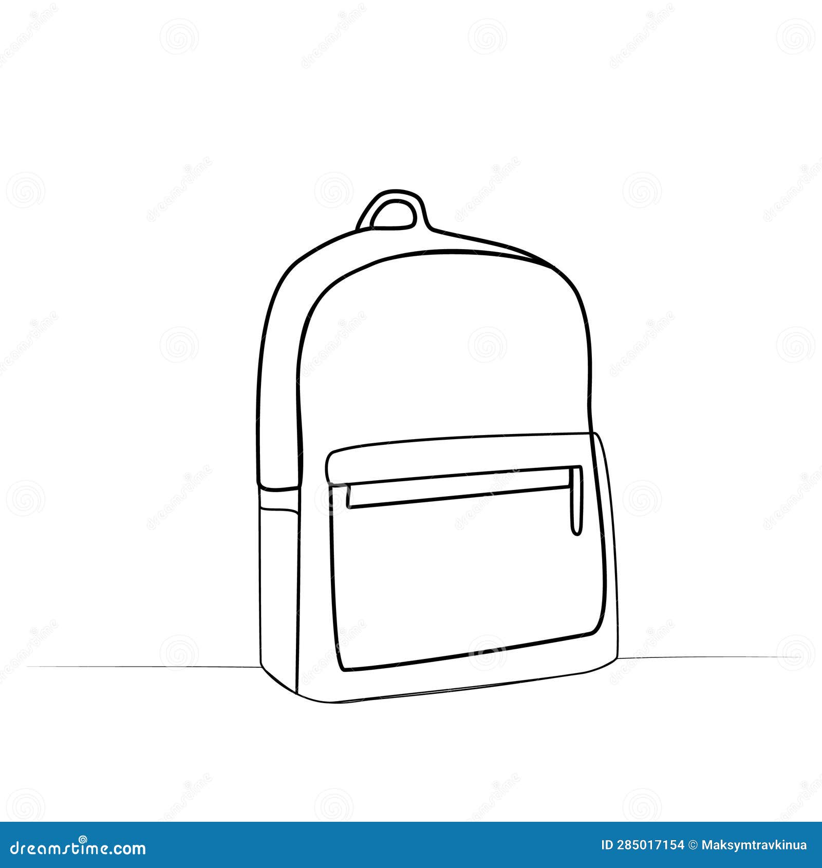 Continuous Drawing of a Backpack in One Line Stock Vector ...