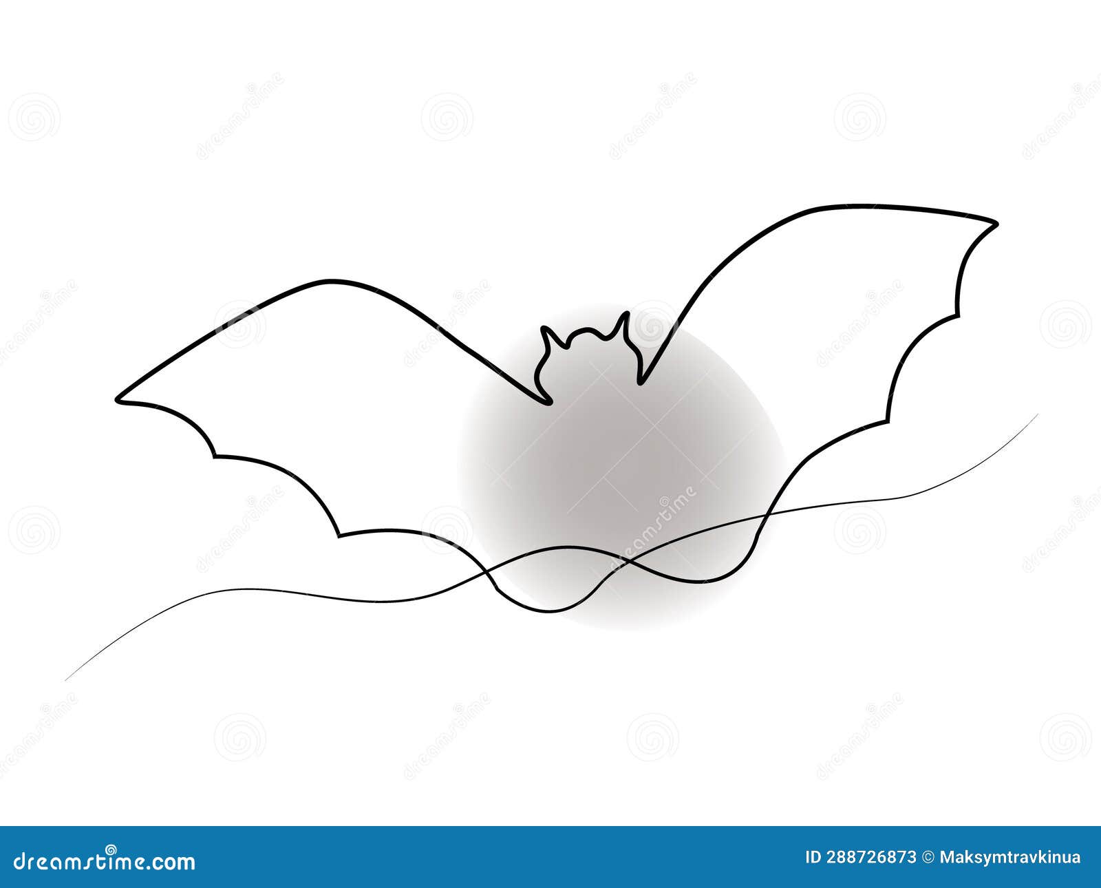 Continuous Drawing of a Bat with One Line. Stock Vector - Illustration ...