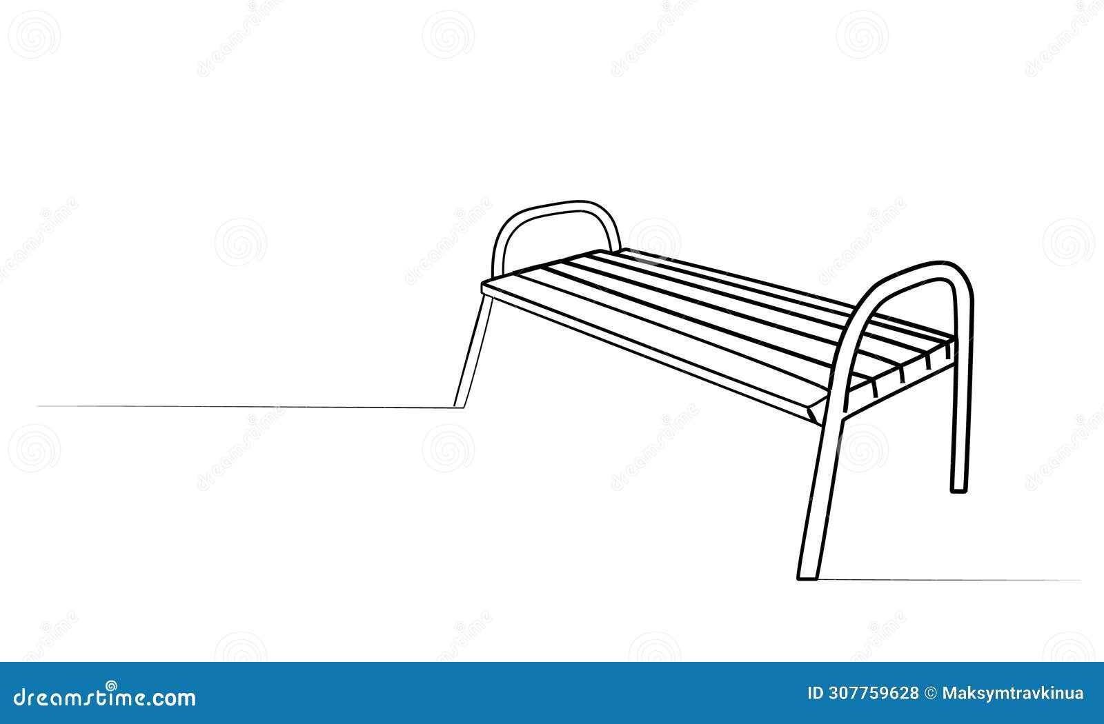 Continuous Drawing of a Bench with One Line. Stock Vector ...