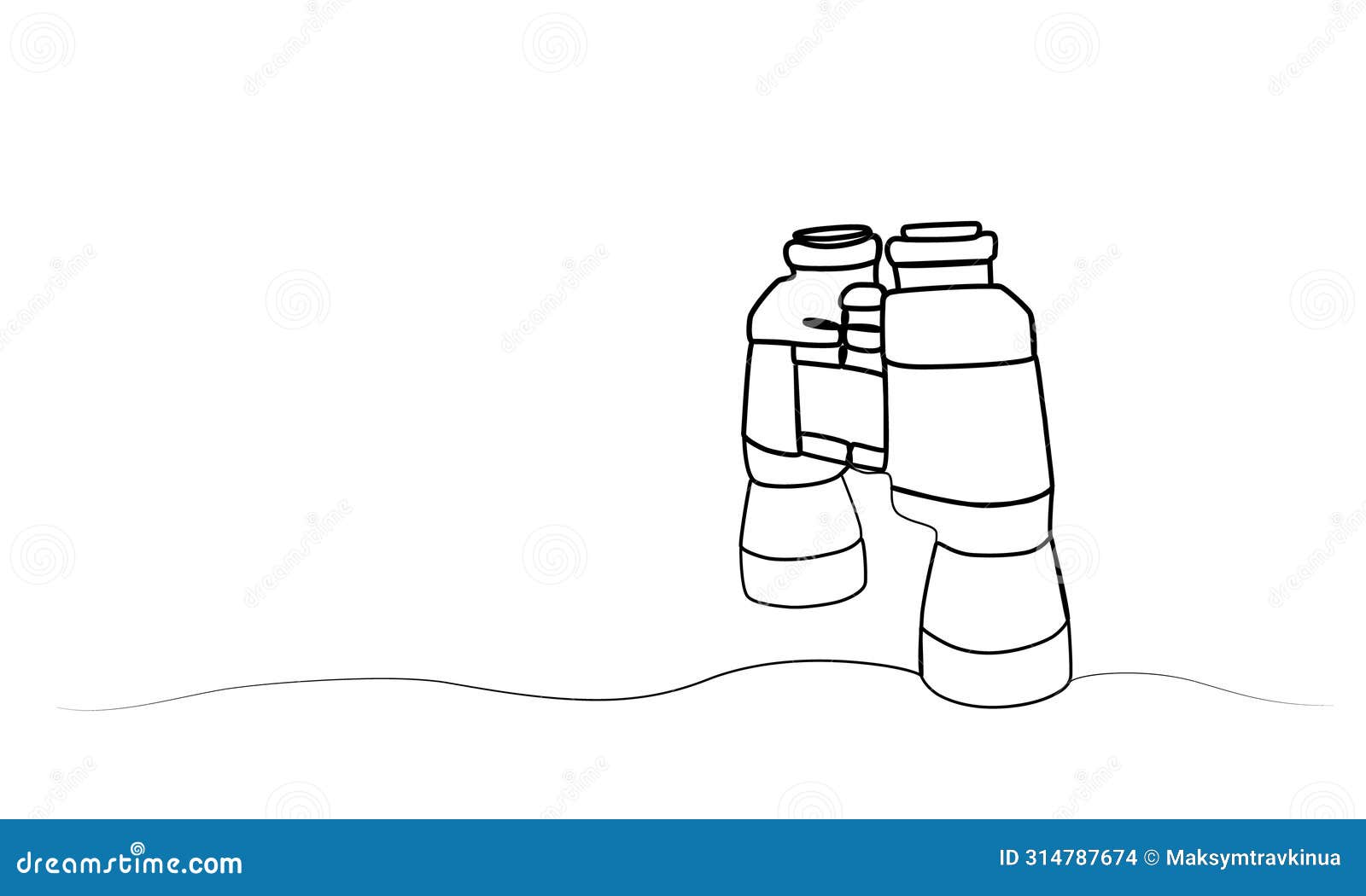 Continuous Drawing of a Binoculars with One Line. Stock Vector ...