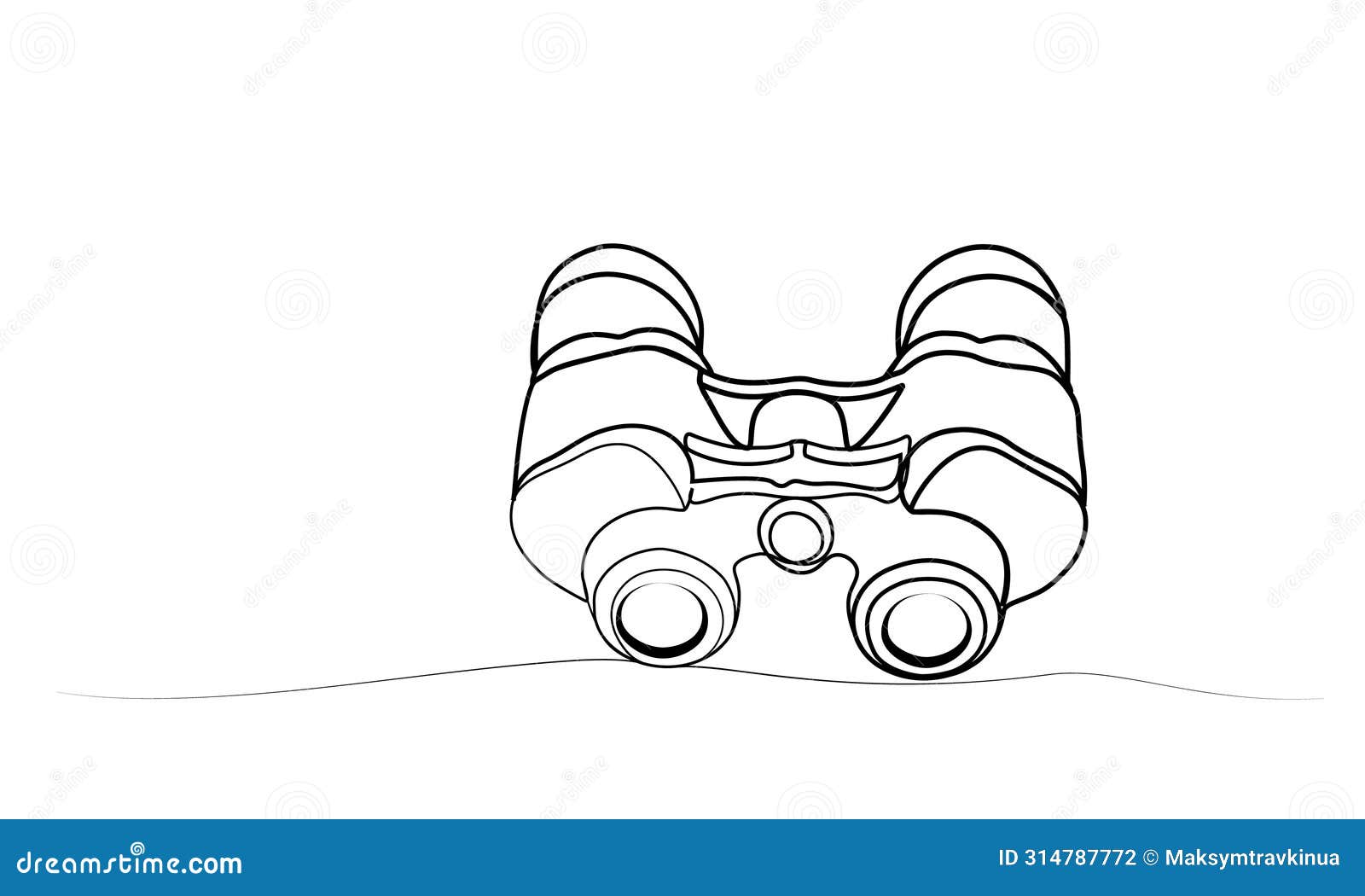Continuous Drawing of a Binoculars with One Line. Stock Illustration ...