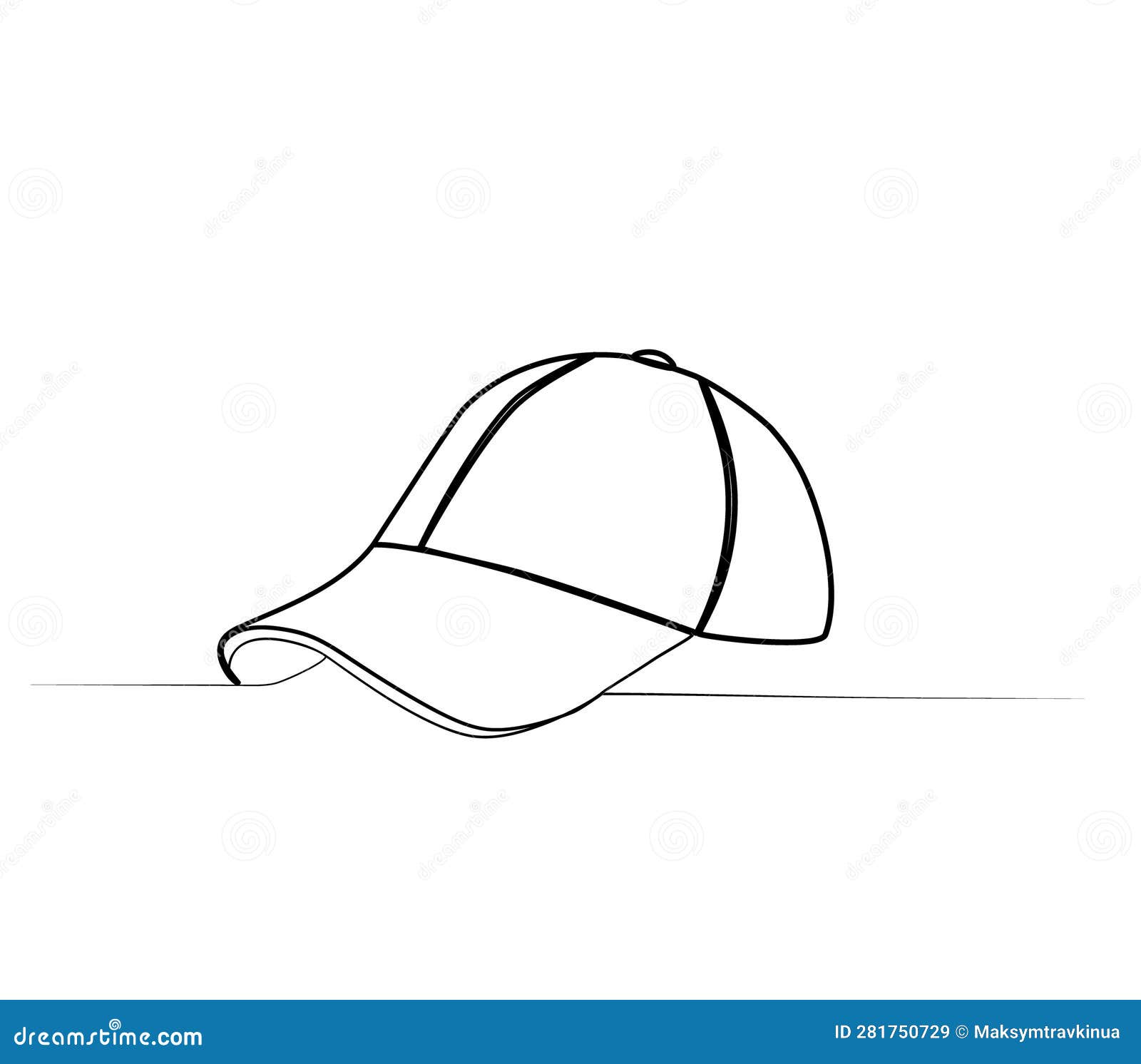 Continuous Drawing of a Cap in One Line. Stock Vector - Illustration of ...