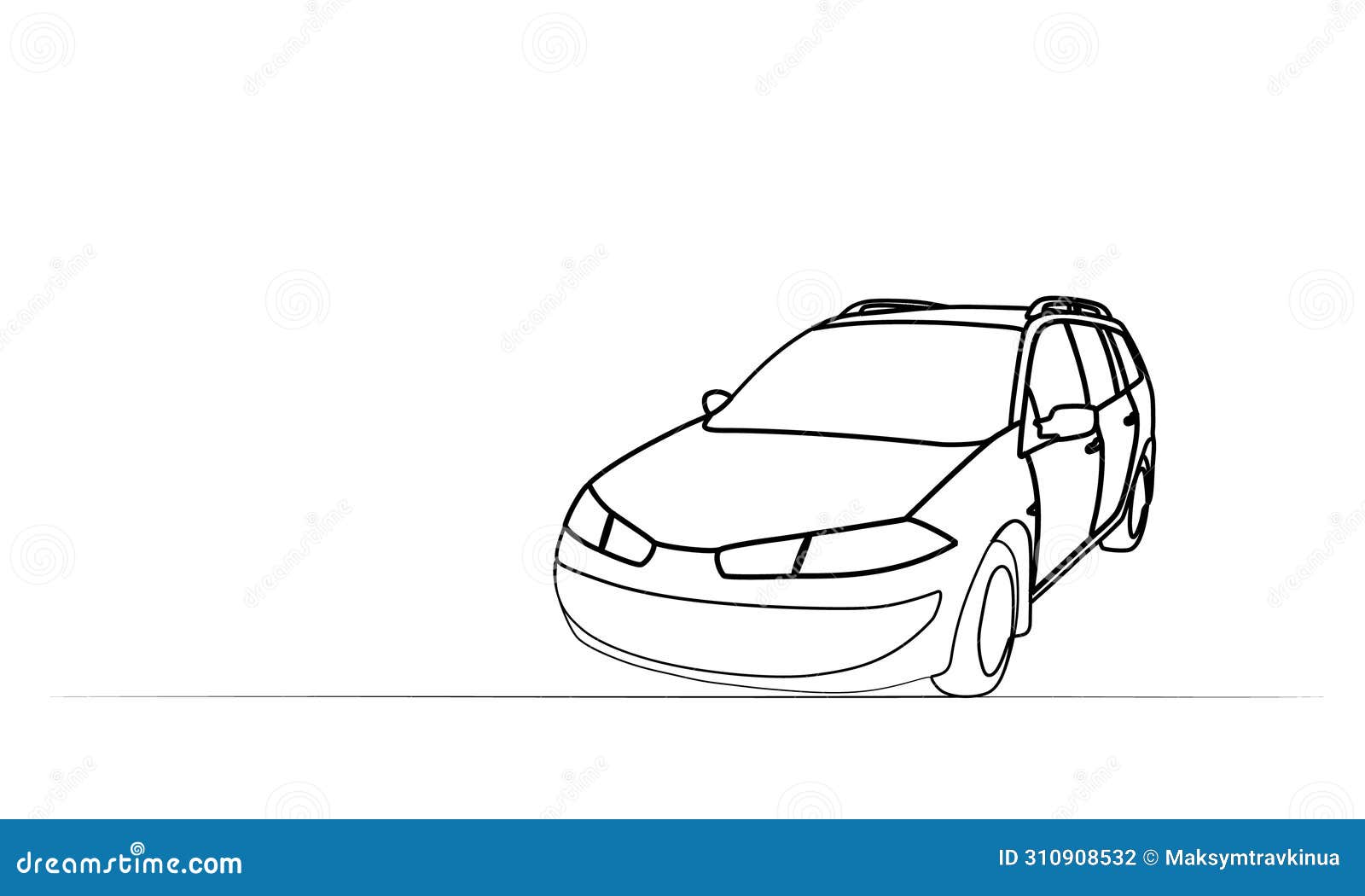Continuous Drawing of a Car with One Line. Vector Stock Vector ...