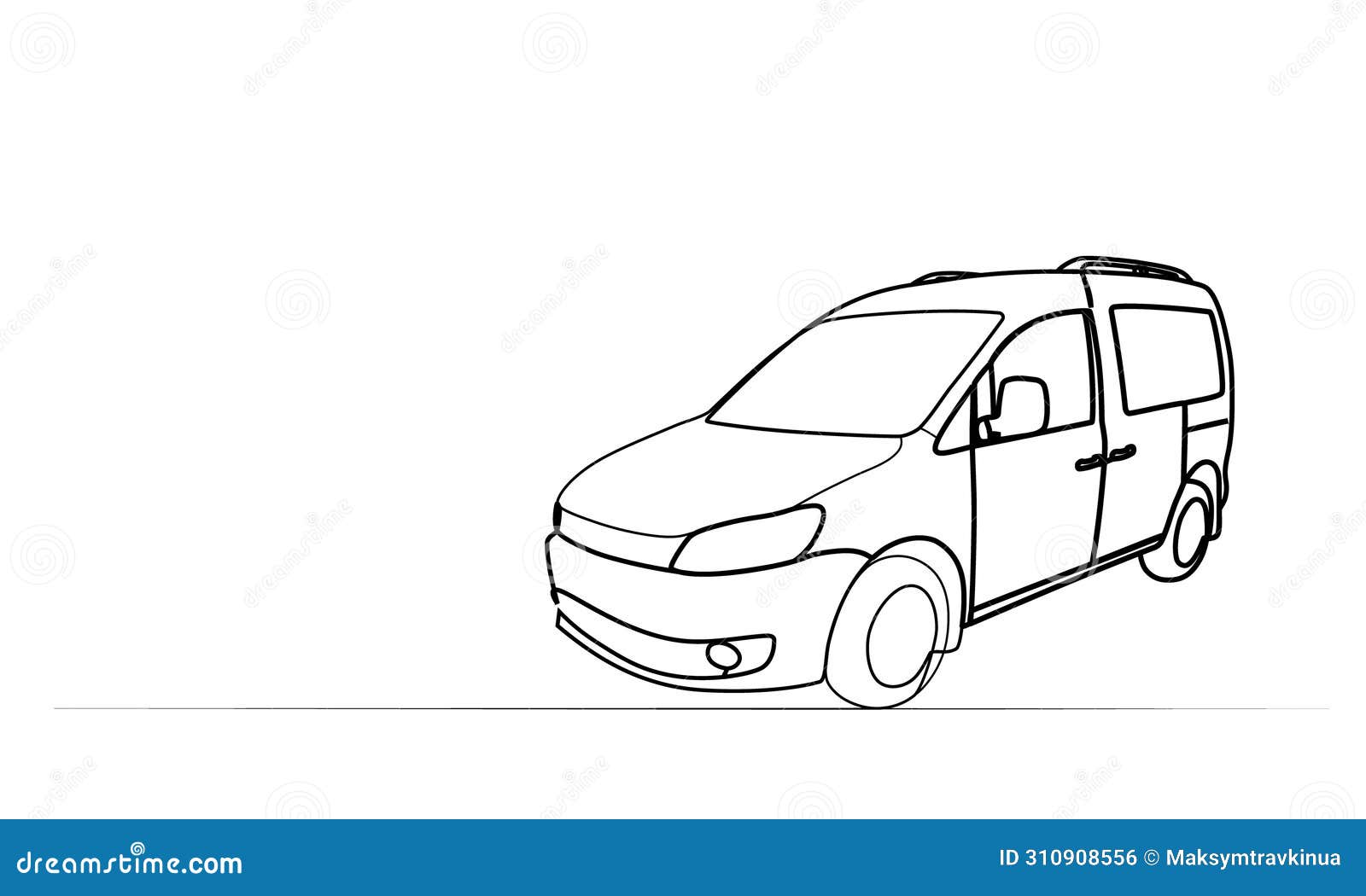 Continuous Drawing of a Car with One Line. Vector Stock Vector ...