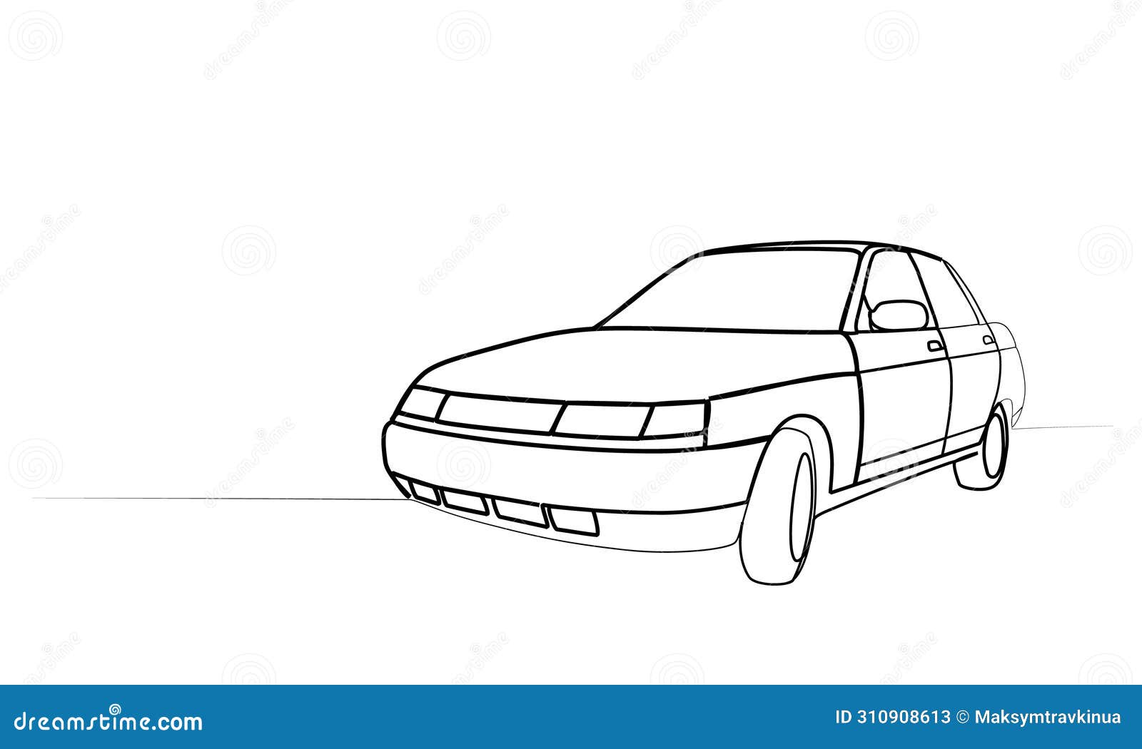 Continuous Drawing of a Car with One Line. Vector Stock Vector ...