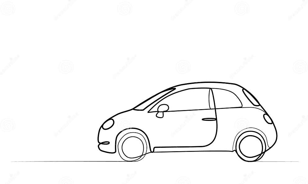 Continuous Drawing of a Car with One Line. Vector Stock Illustration ...