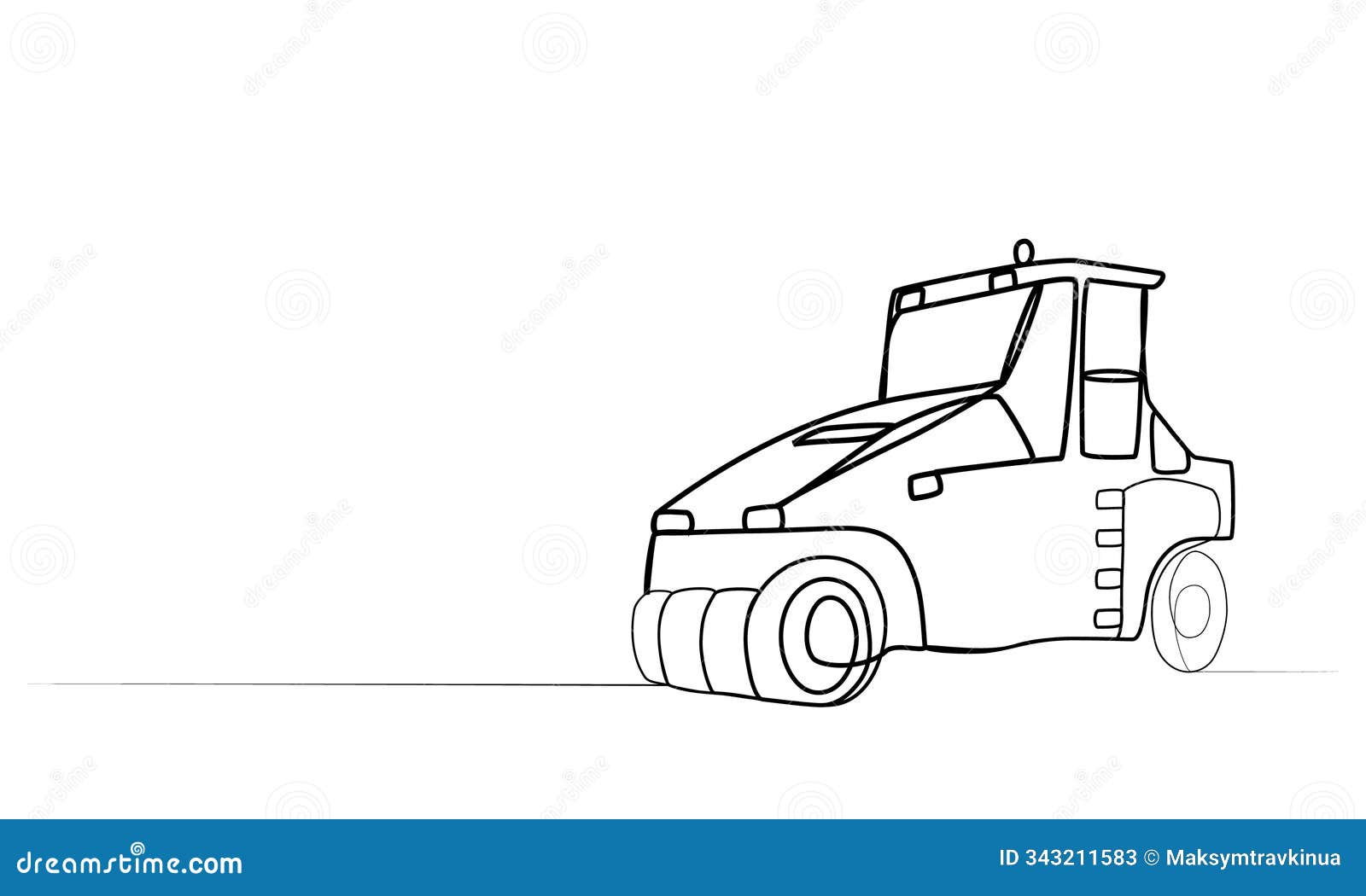 Continuous Drawing of a Car Roller in One Line. Vector Stock ...