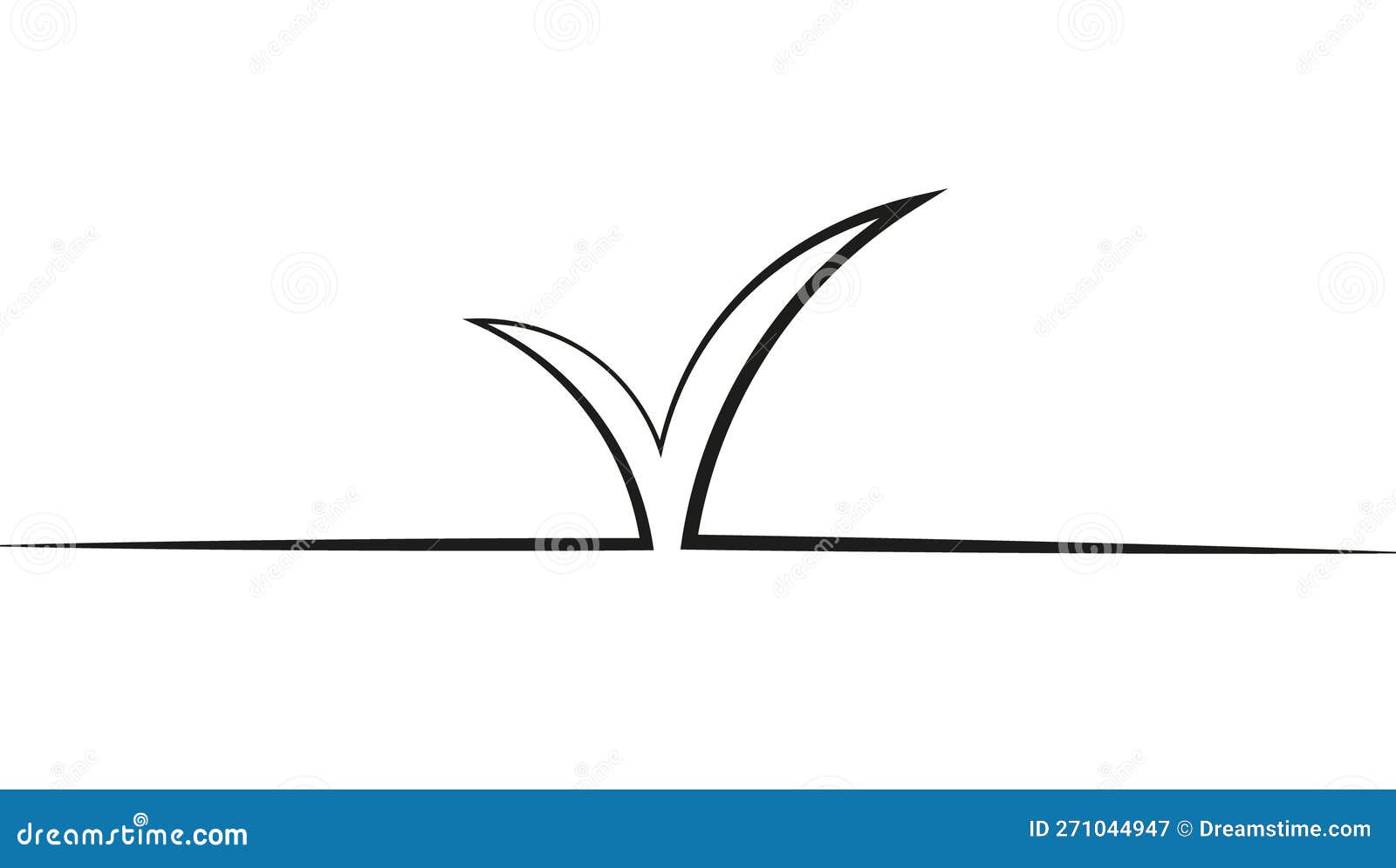 Continuous Drawing of a Check Mark with One Line. Stock Vector ...