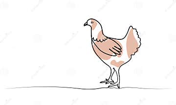Continuous Drawing of a Chicken with One Line. Illustration Stock ...