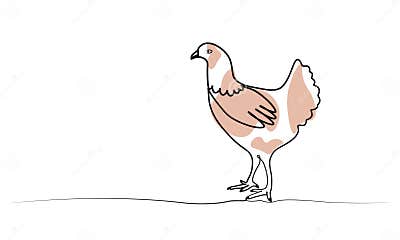 Continuous Drawing of a Chicken with One Line. Illustration Stock ...
