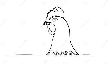Continuous Drawing of a Chicken in One Line. Vector Stock Vector ...