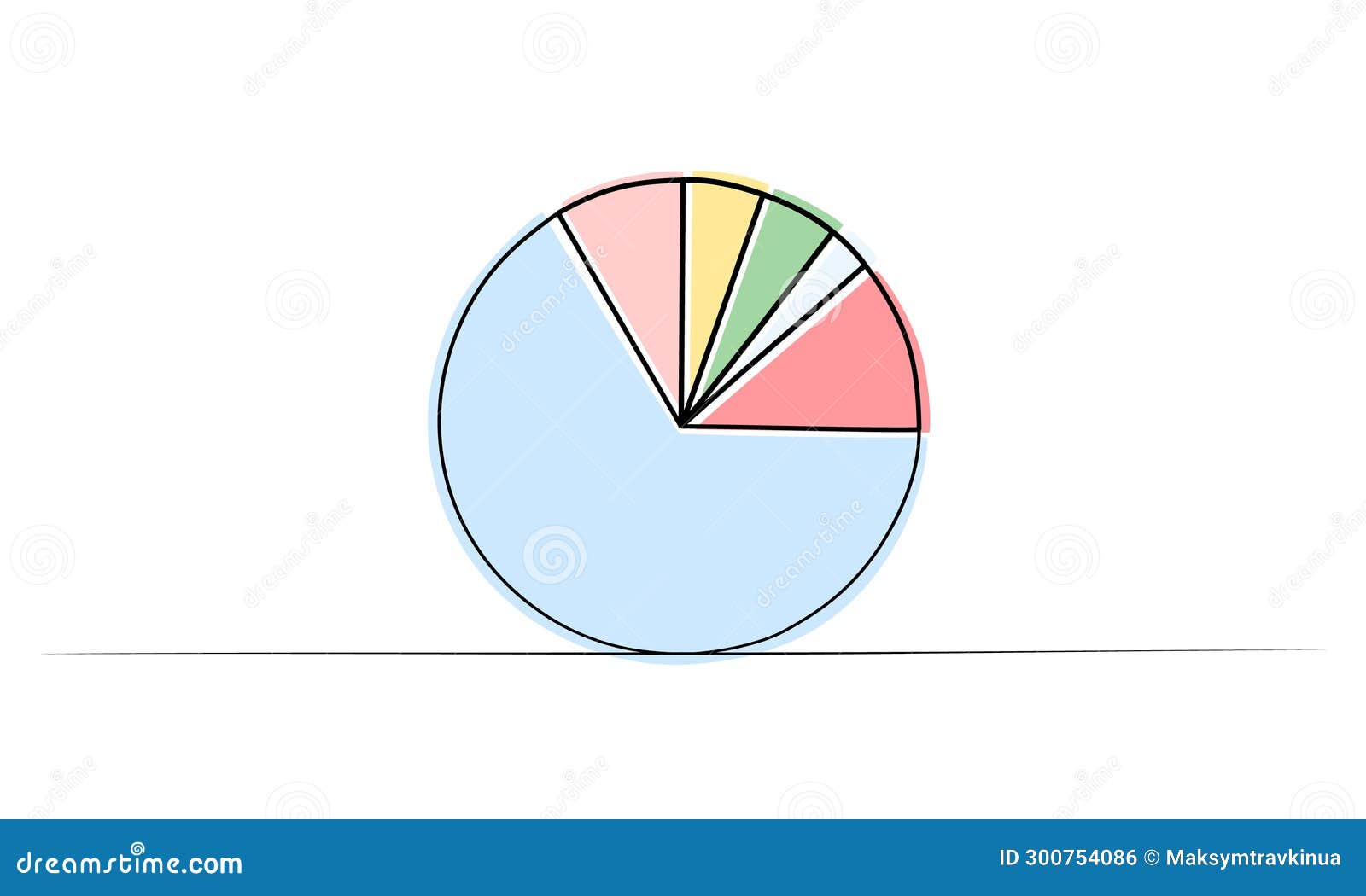 Continuous Drawing of a Circular Diagram with One Line. Stock ...