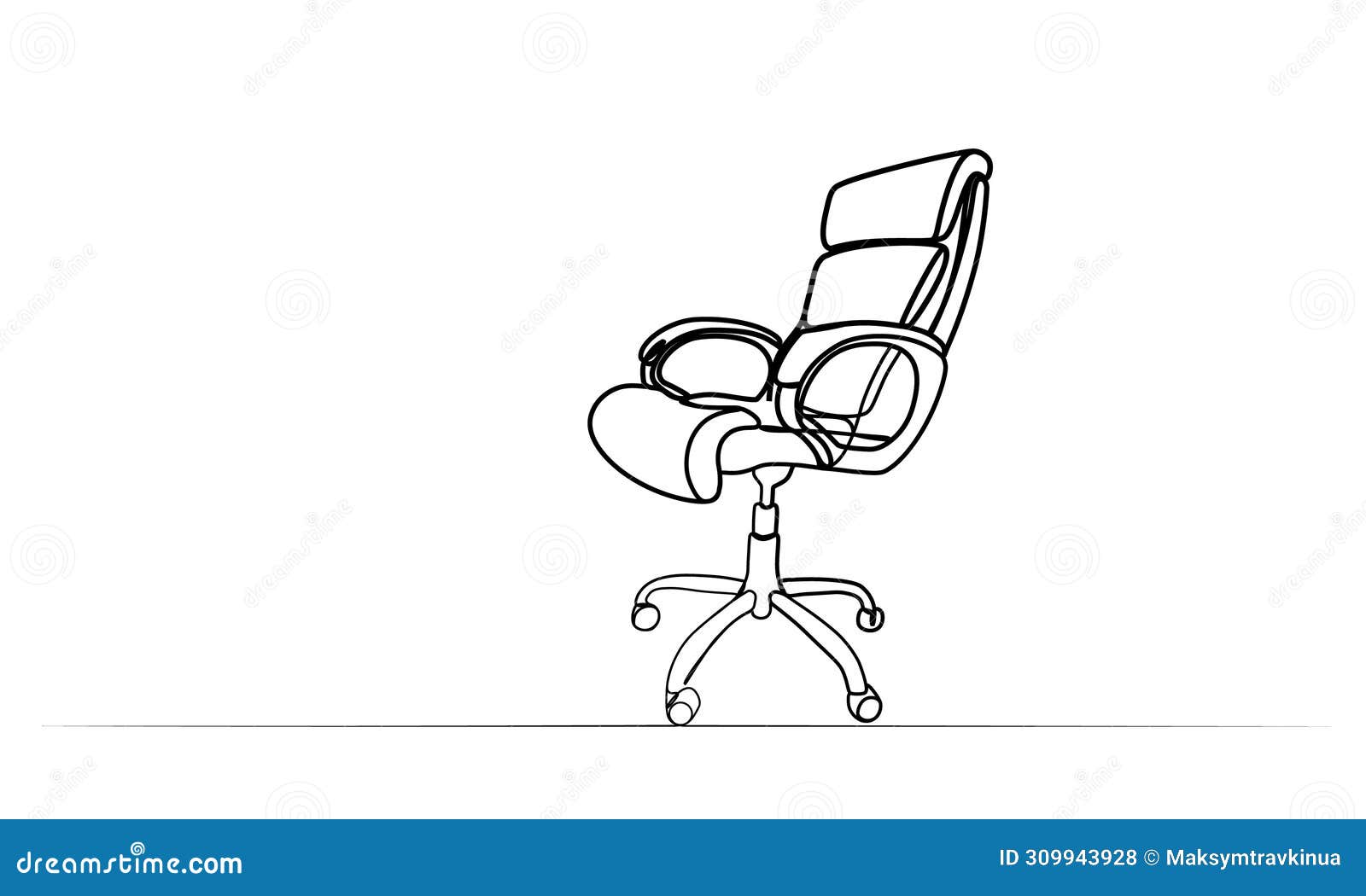 Continuous Drawing of a Computer Chair in One Line. Vector Stock ...