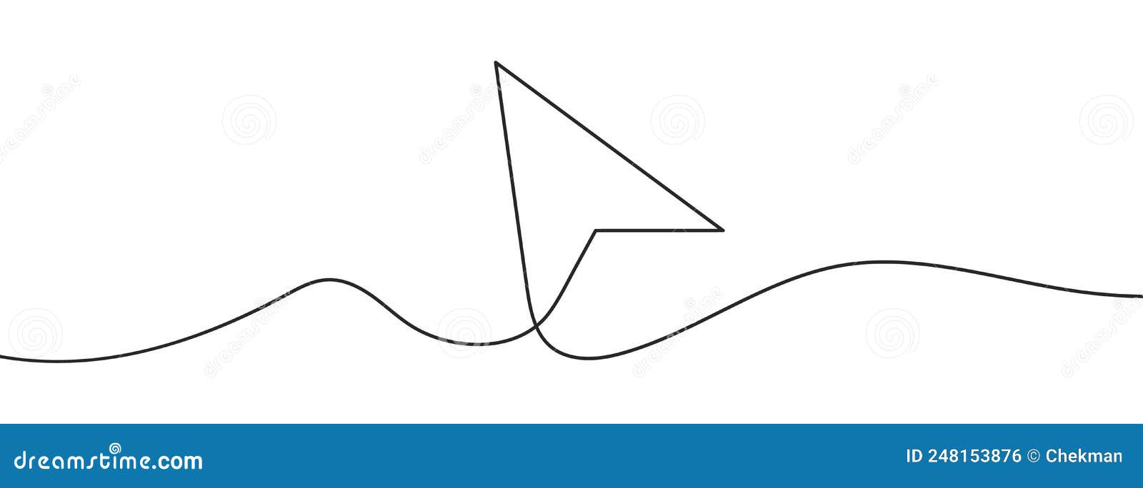Continuous Drawing of Cursor Arrow Stock Vector - Illustration of click ...