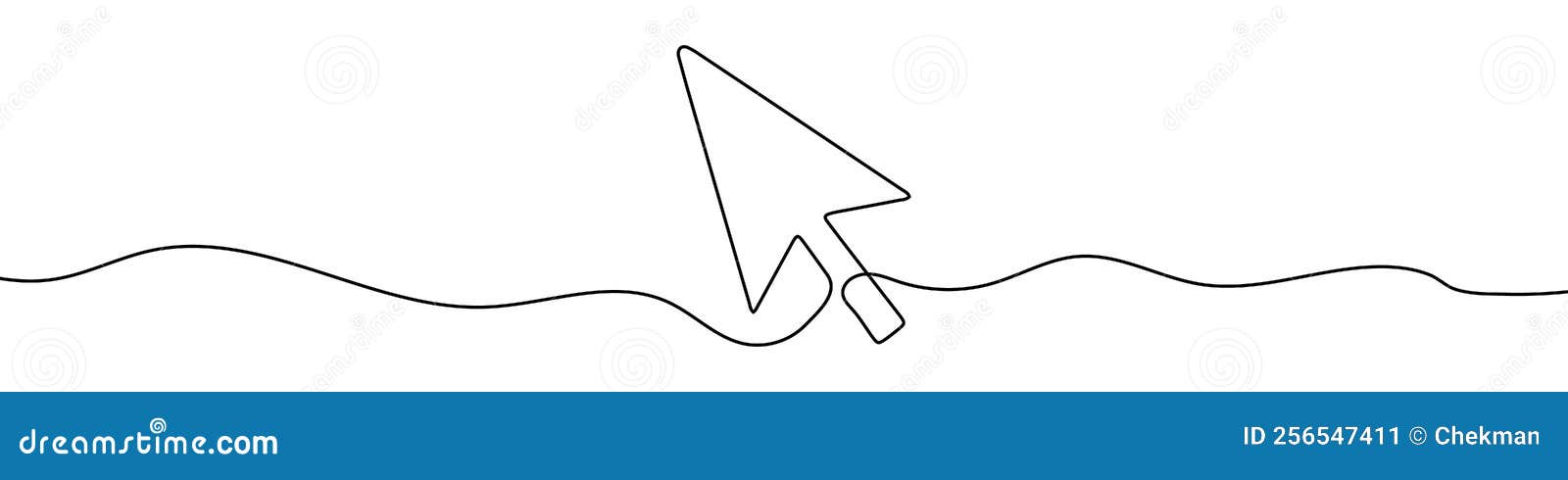Continuous Drawing of Cursor Arrow. One Line Icon of Cursor Arrow Stock ...