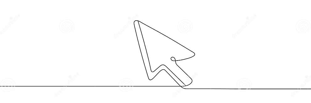 Continuous Drawing of Cursor Arrow. Single Line Cursor Arrow Icon ...