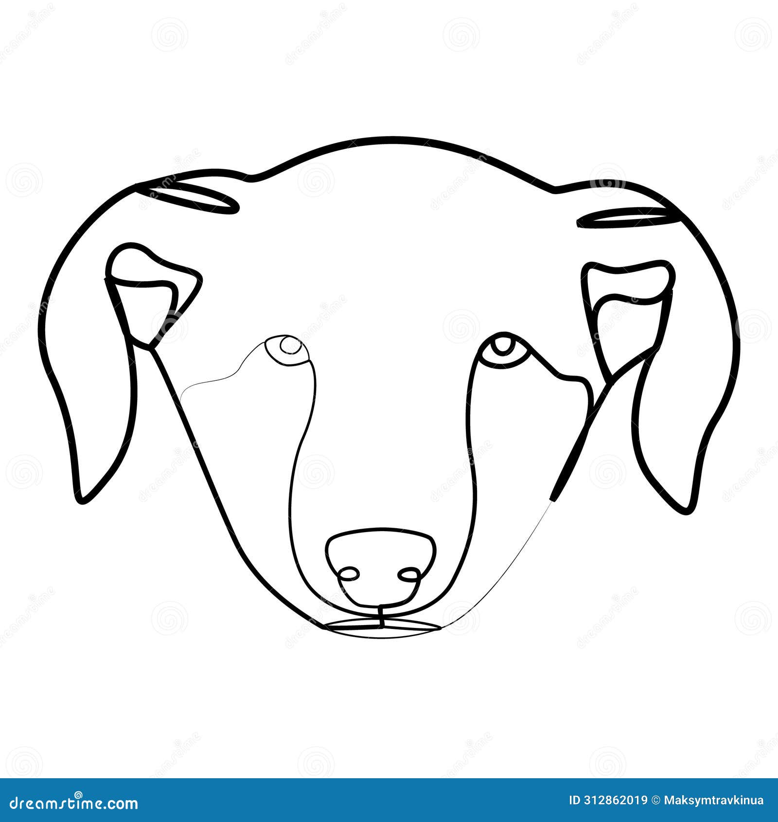 Continuous Drawing of a Dog with One Line. Vector Stock Vector ...