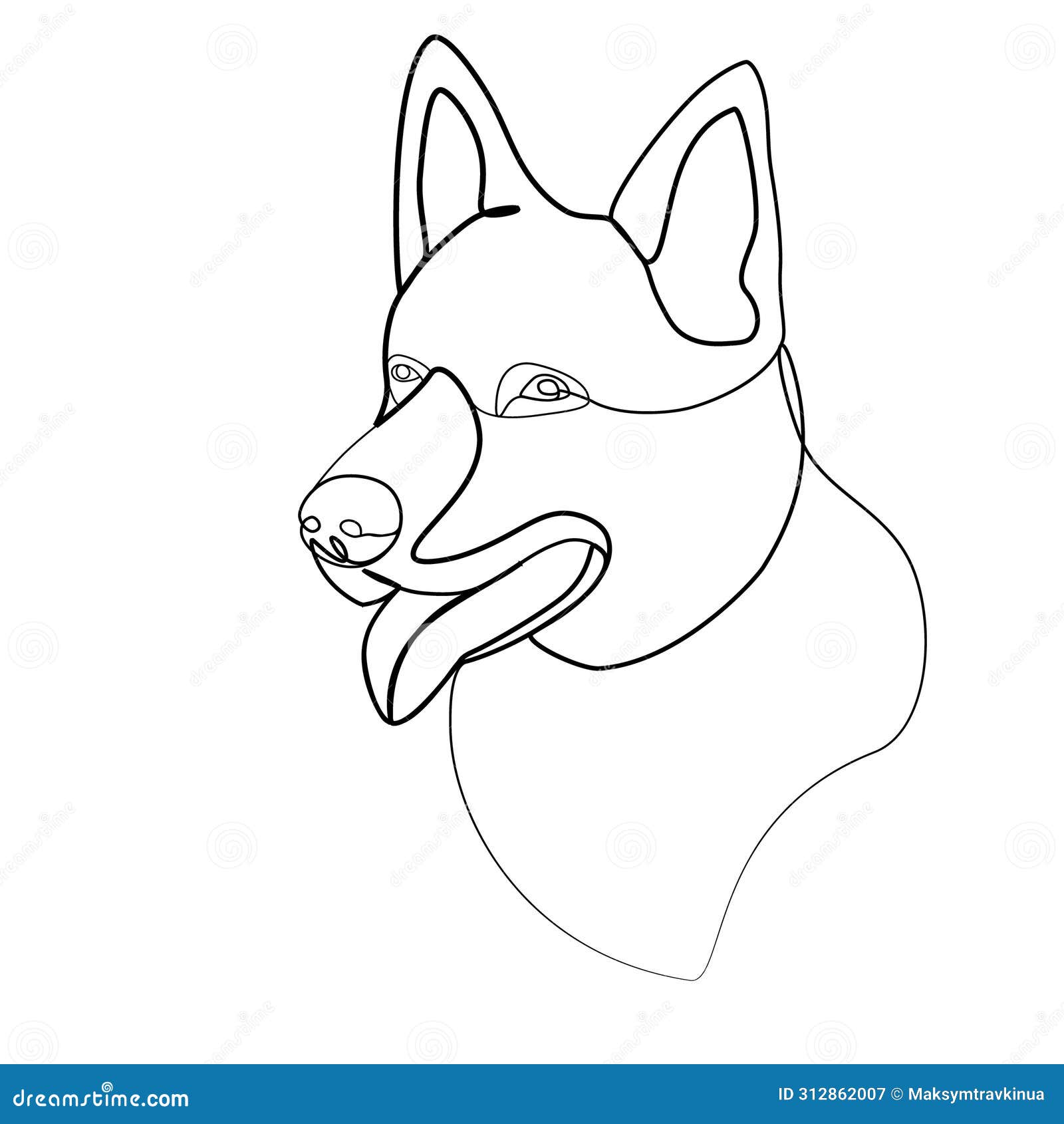 Continuous Drawing of a Dog with One Line. Vector Stock Vector ...